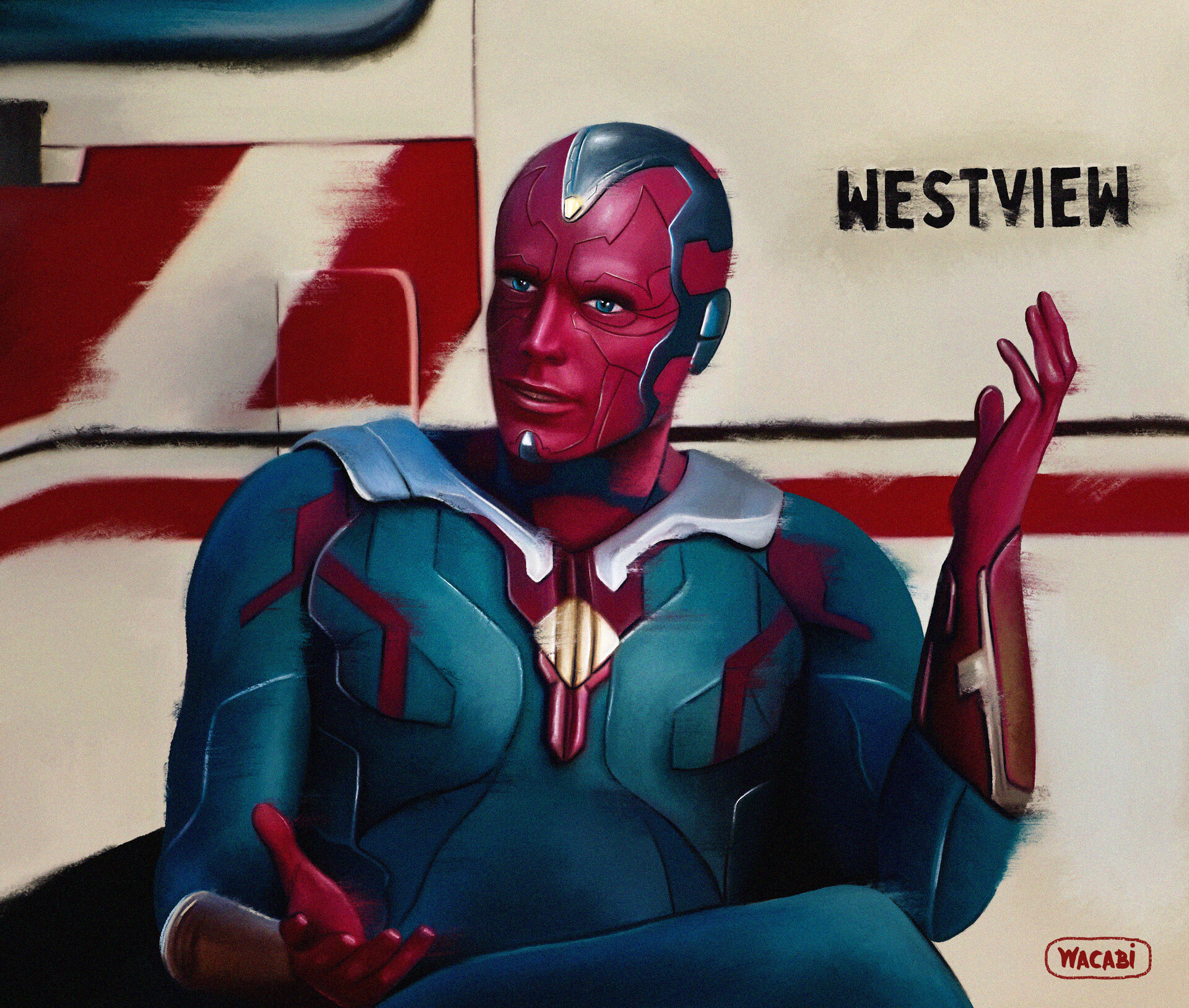 ArtStation - Vision from 'WandaVision' | Fan art | iPad Pro + Procreate