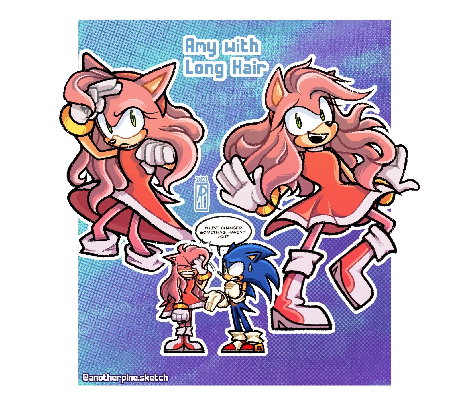 ArtStation - Amy Rose With Long Hair
