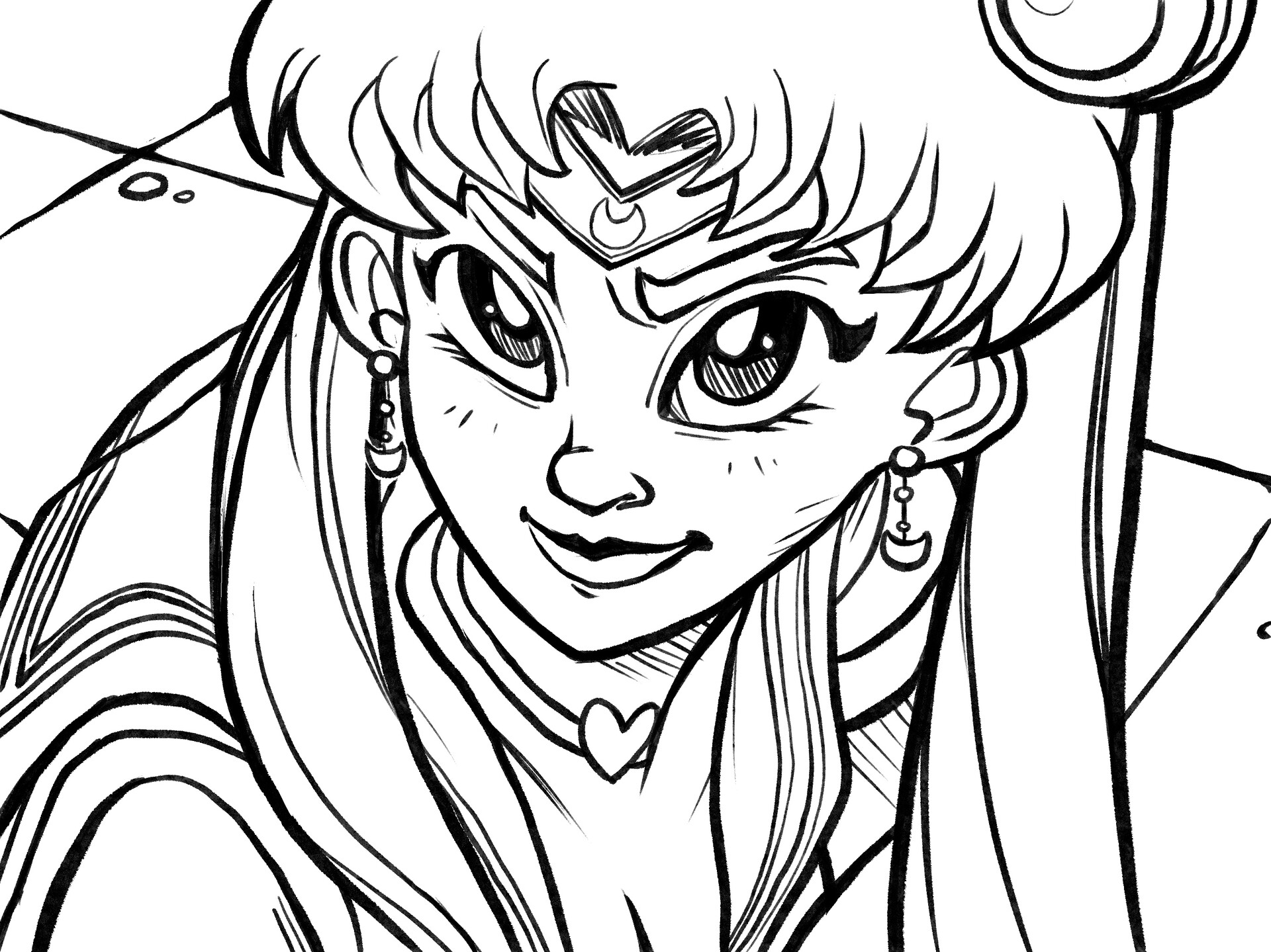 sailor moon coloring pages easy