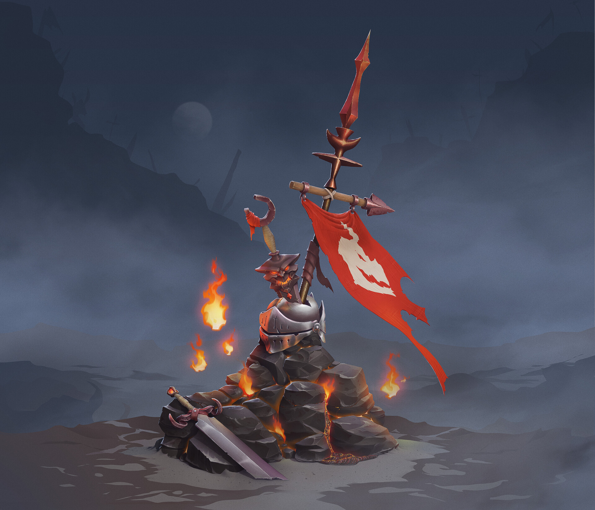 ArtStation - Demon's kingdom border mark