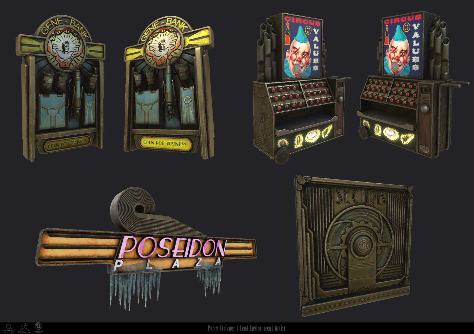 Perry Stringer - Poseidon Plaza - Bioshock Homage