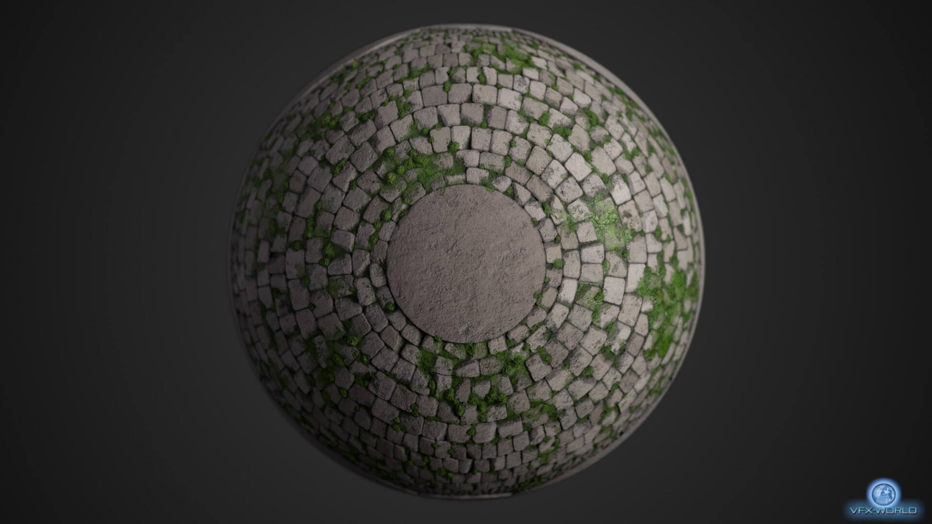 Daniel Badtke - Mossy radial cobblestone PBR material made with ...