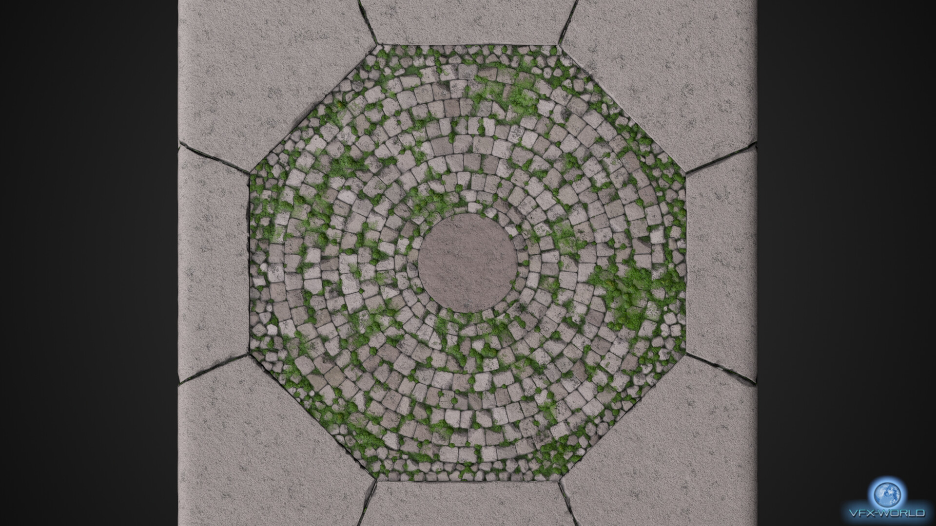 Daniel Badtke - Mossy radial cobblestone PBR material made with ...