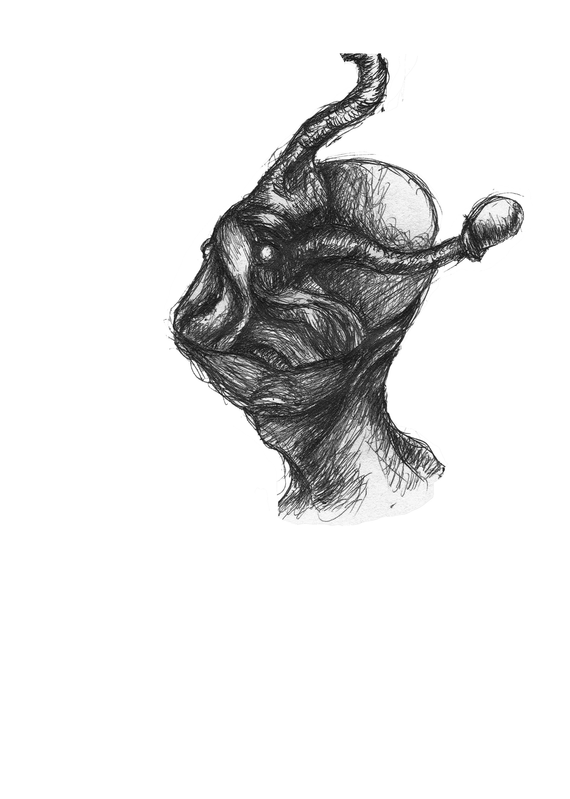 ArtStation - Two hands pen drawing: Alien Monster