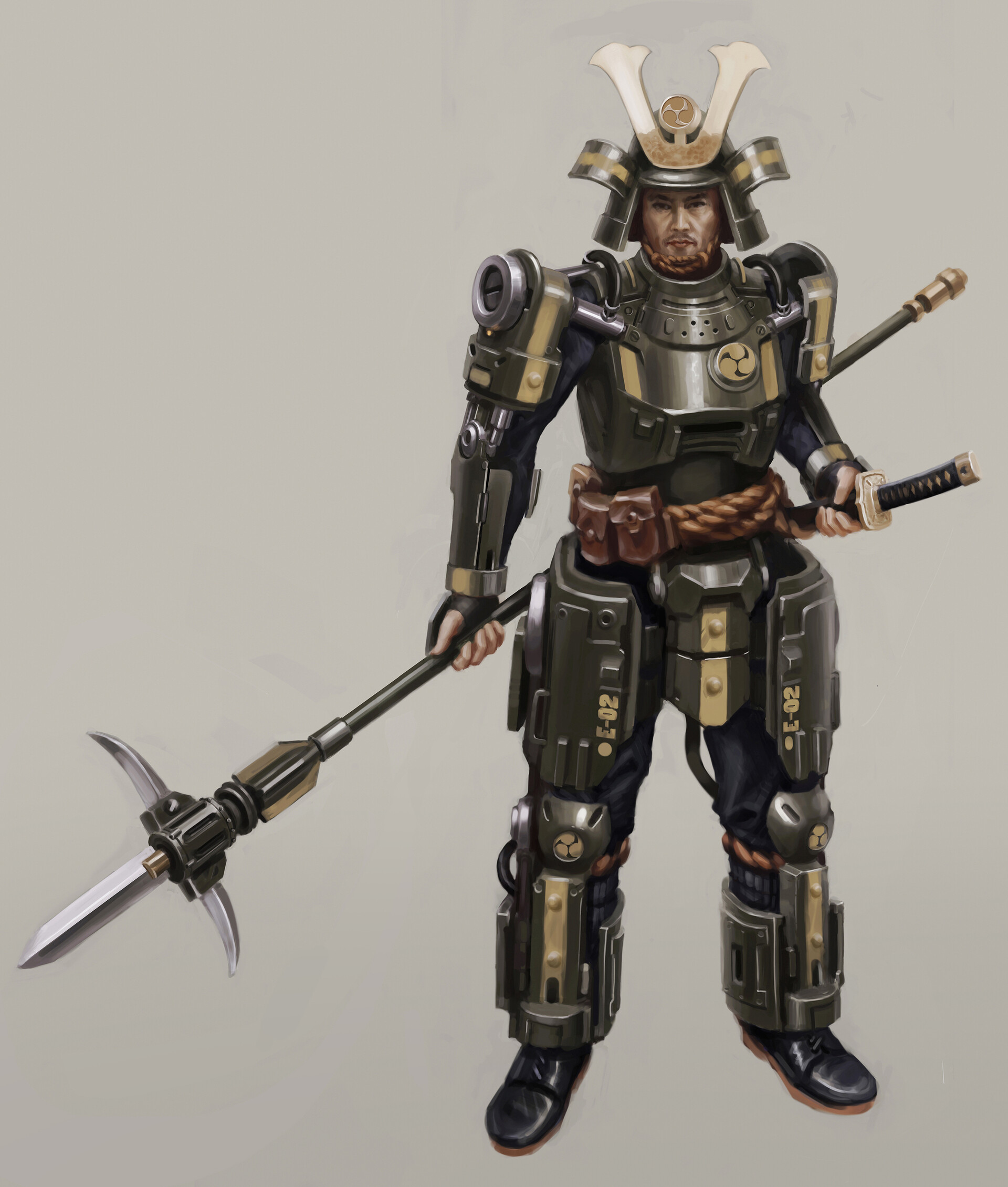 ArtStation - Samurai wearing Exosuit