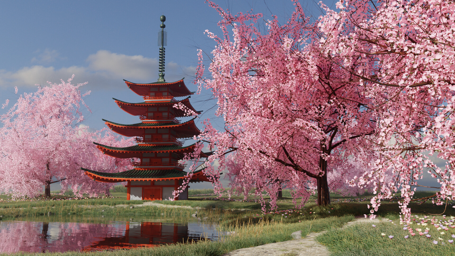 sakura tree render