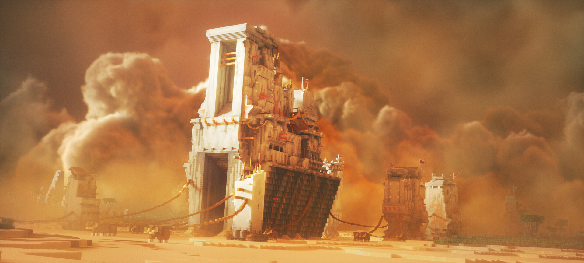 ArtStation - Brutalist Mortal Engines build in Minecraft.