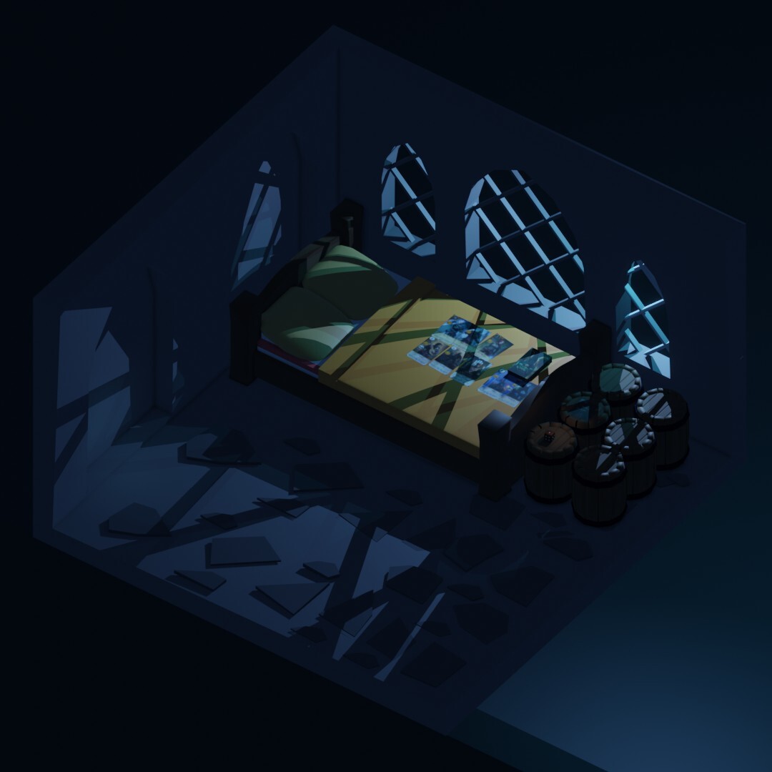 ArtStation - The Witcher room low poly (Комната Ведьмака низко ...