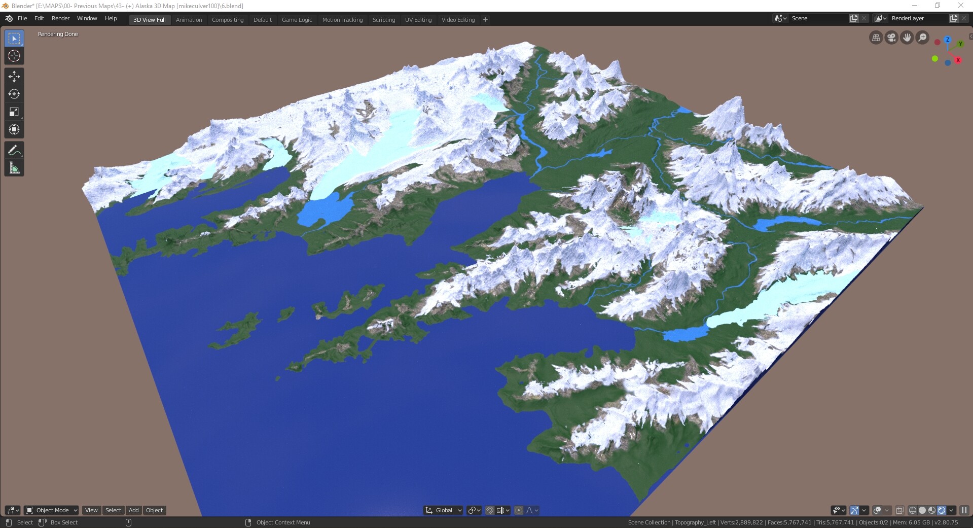 Tarık Kaplan - 3D Alaska Glaciers Map