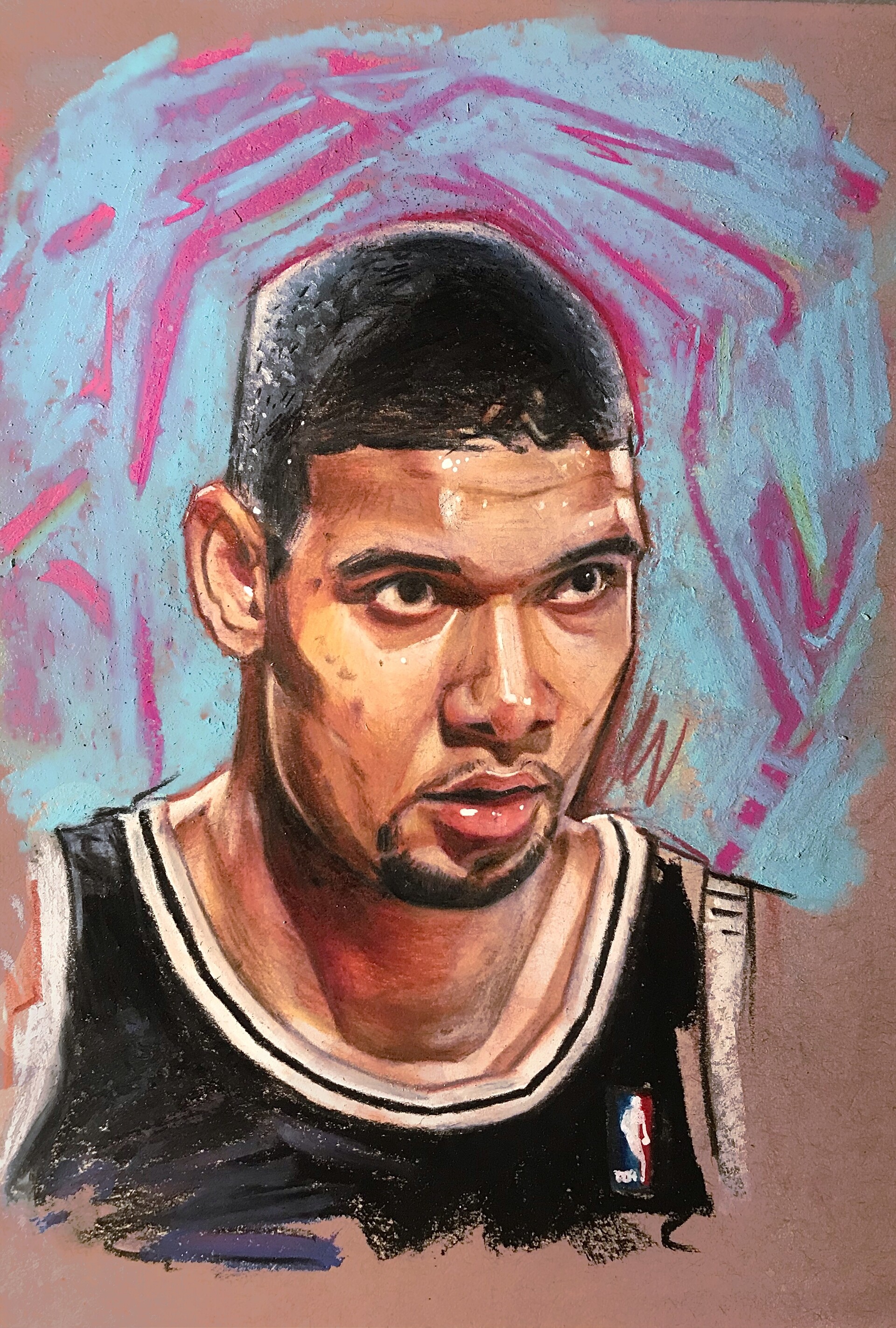 ArtStation - Tim Duncan Colored Portrait / Drawing