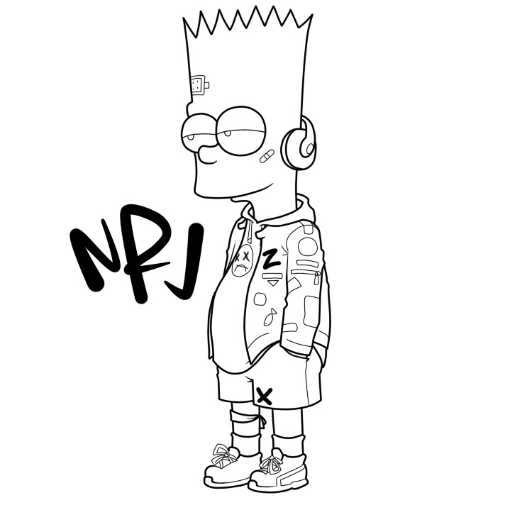 how to draw hood bart simpson