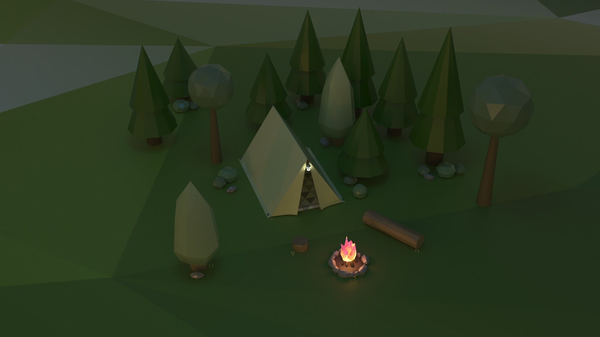 ArtStation - Low Poly Camping