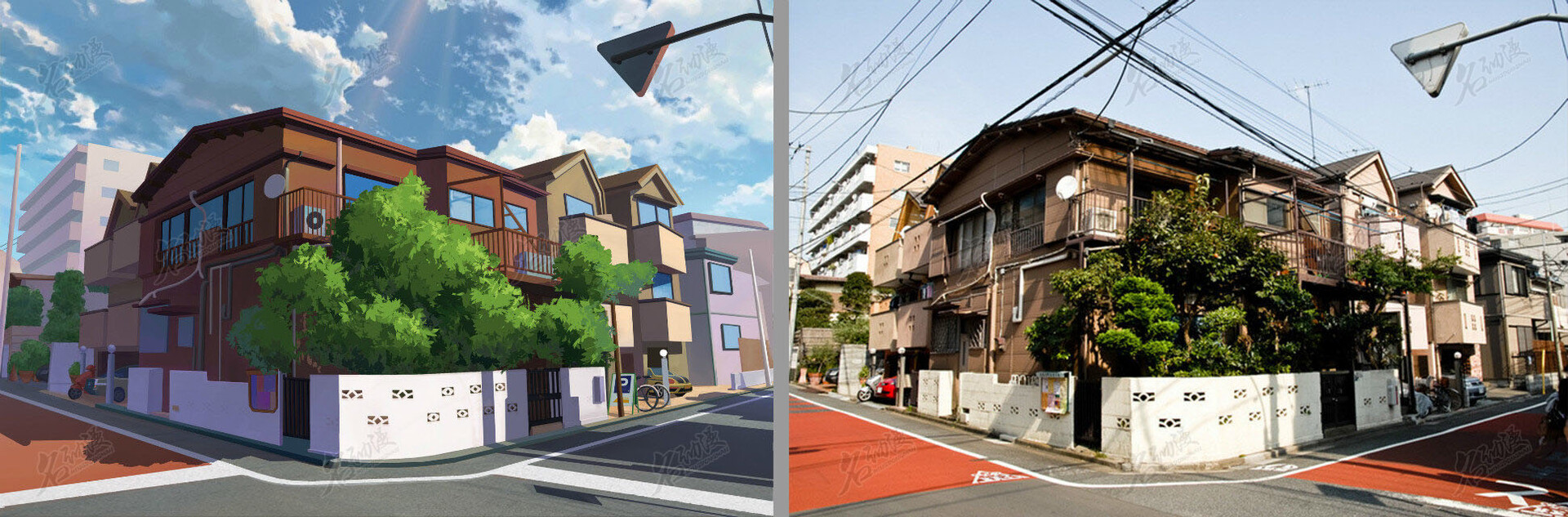 名动漫CG数娱 - 日本住宅区——名动漫学员场景原画作品