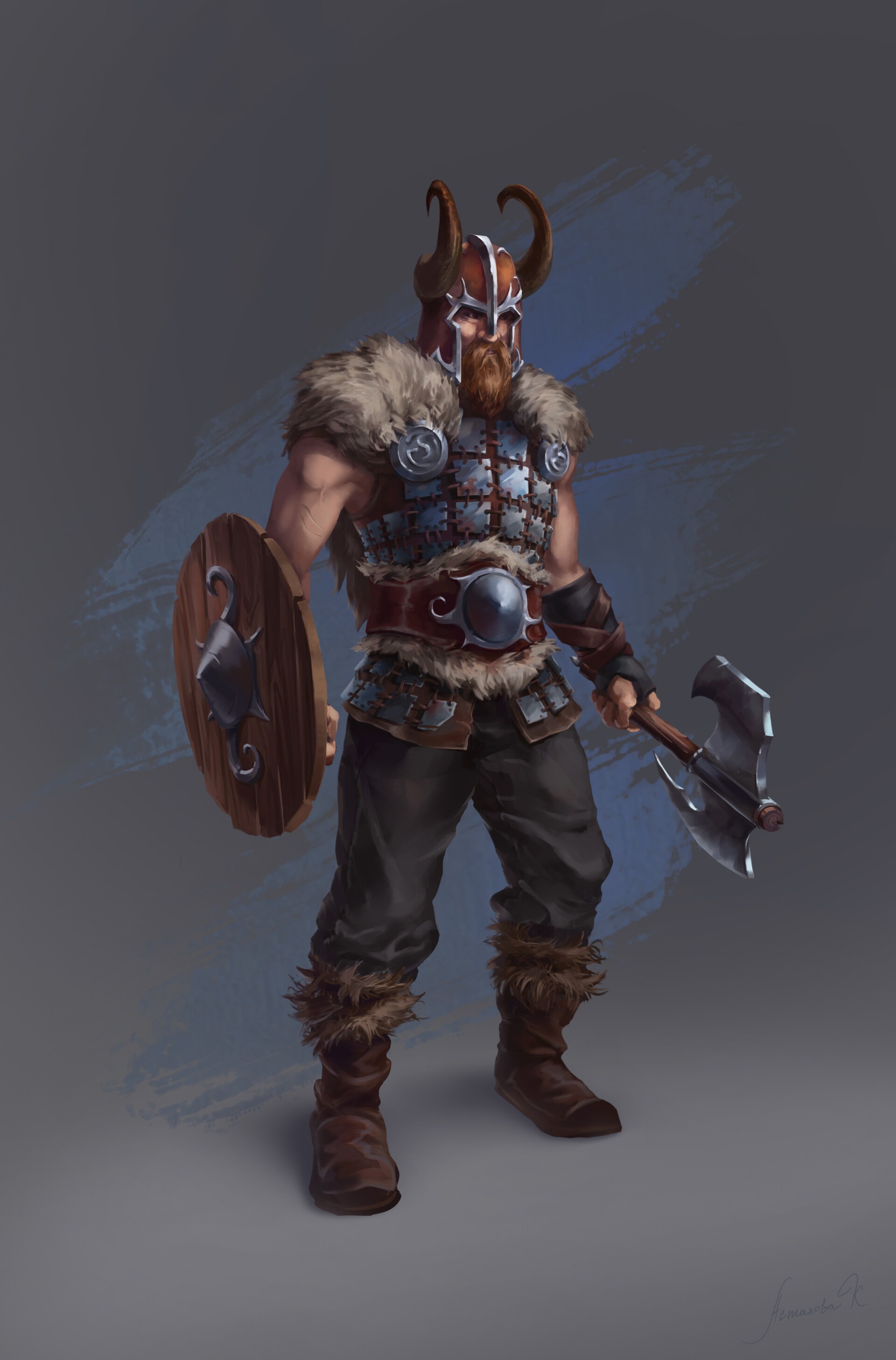 ArtStation - Viking in light armor. Part II