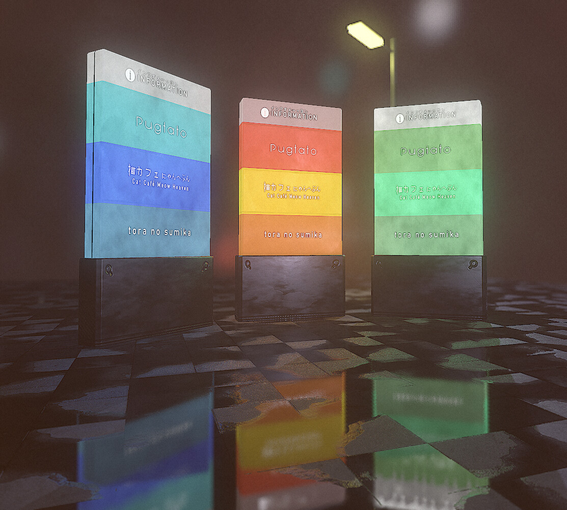 ArtStation - - Stylized Advertising Board