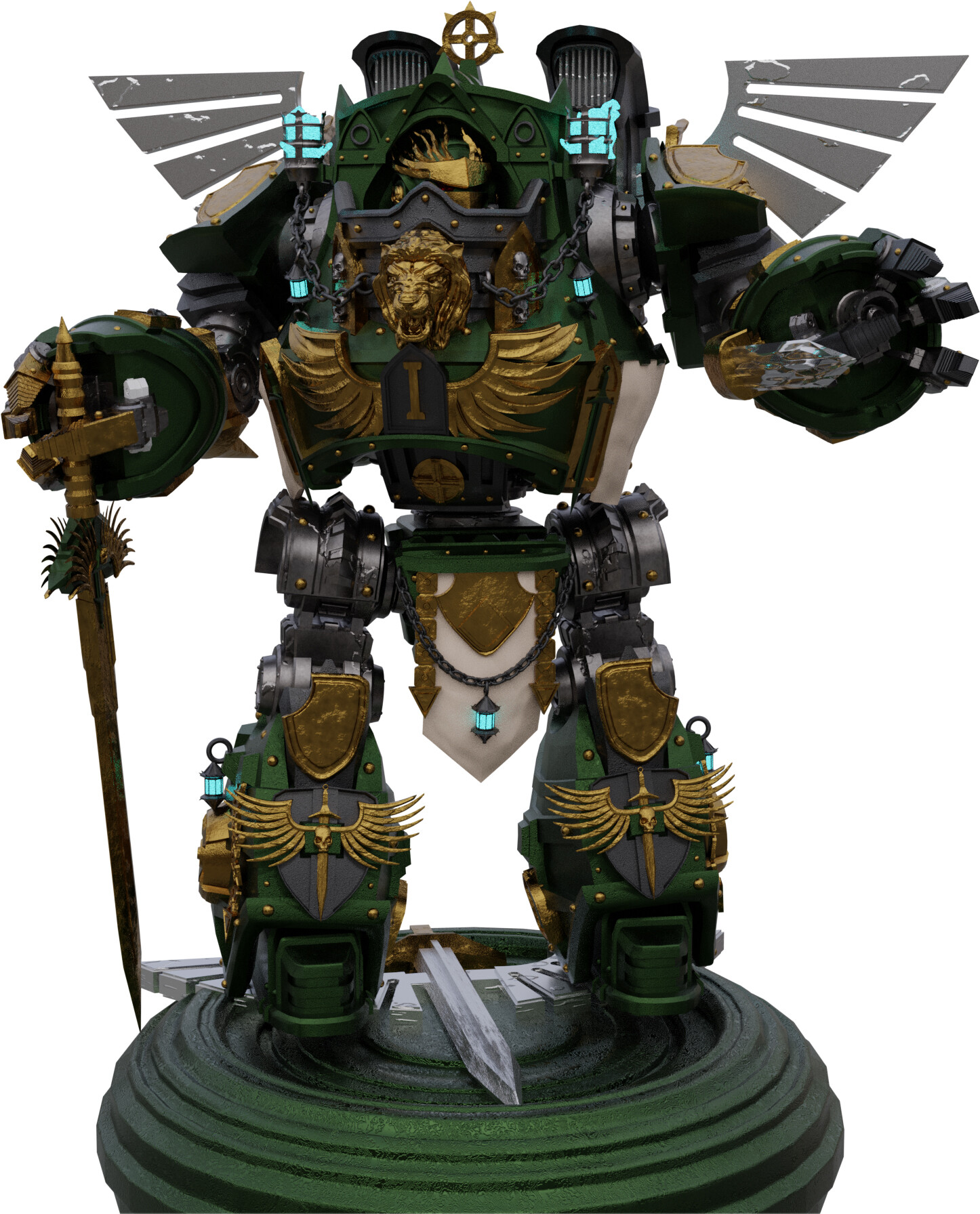 ArtStation - Primarch Inspired Dreadnought - Dark Angels.