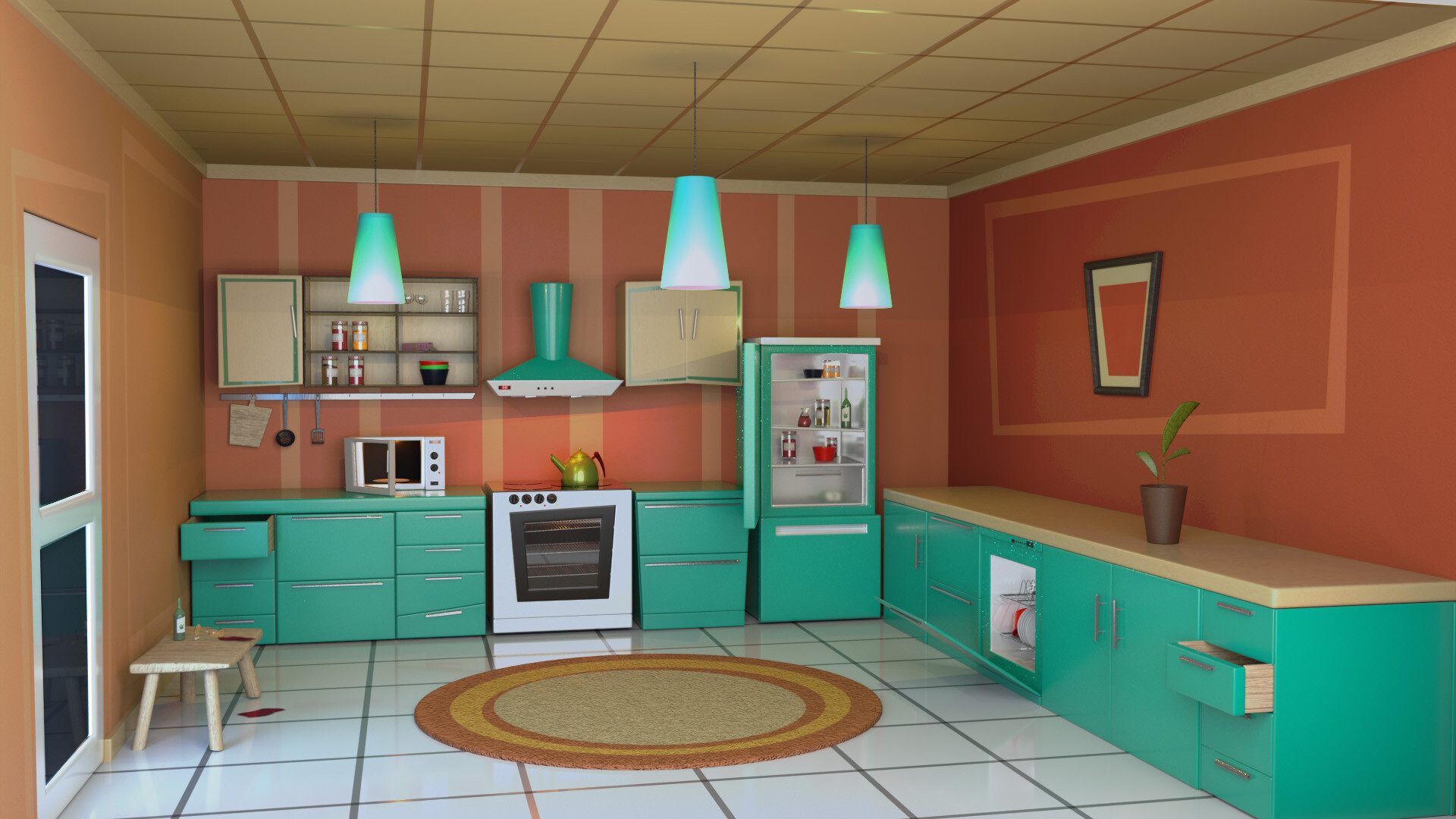 ArtStation - Cartoon Kitchen