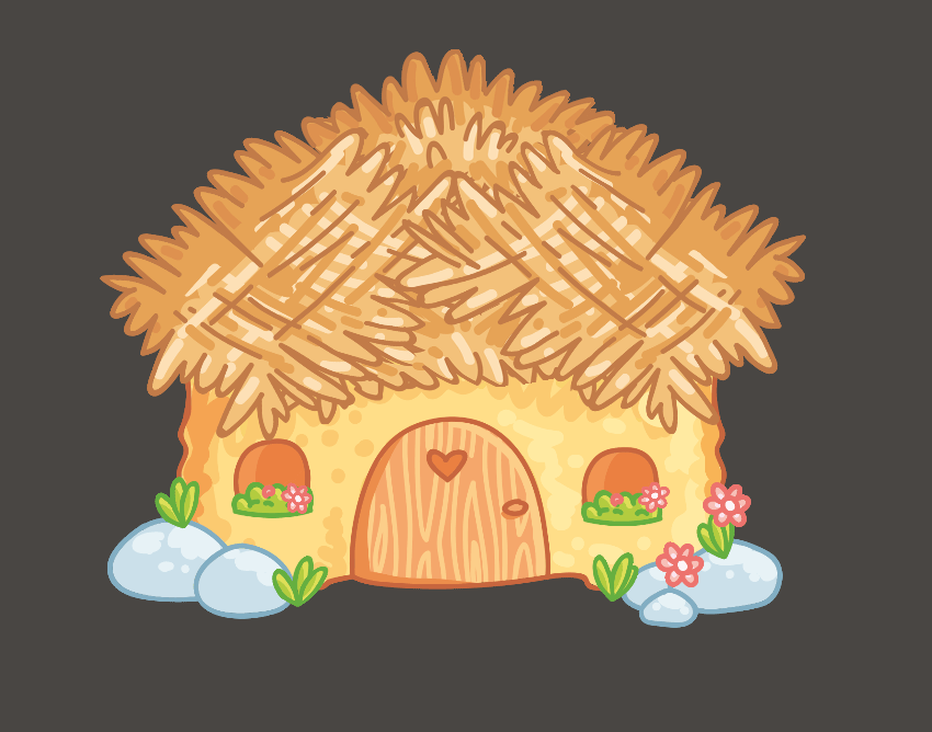 Straw House Cartoon