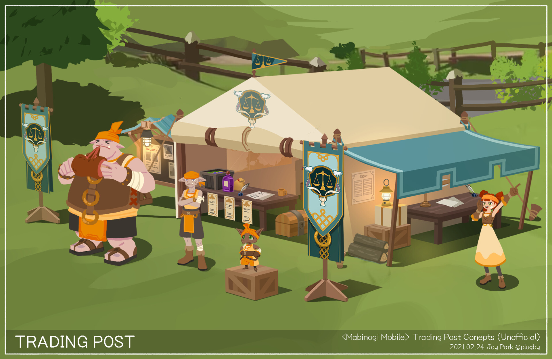 ArtStation - Mabinogi Mobile Trading Post Tent (Unofficial)