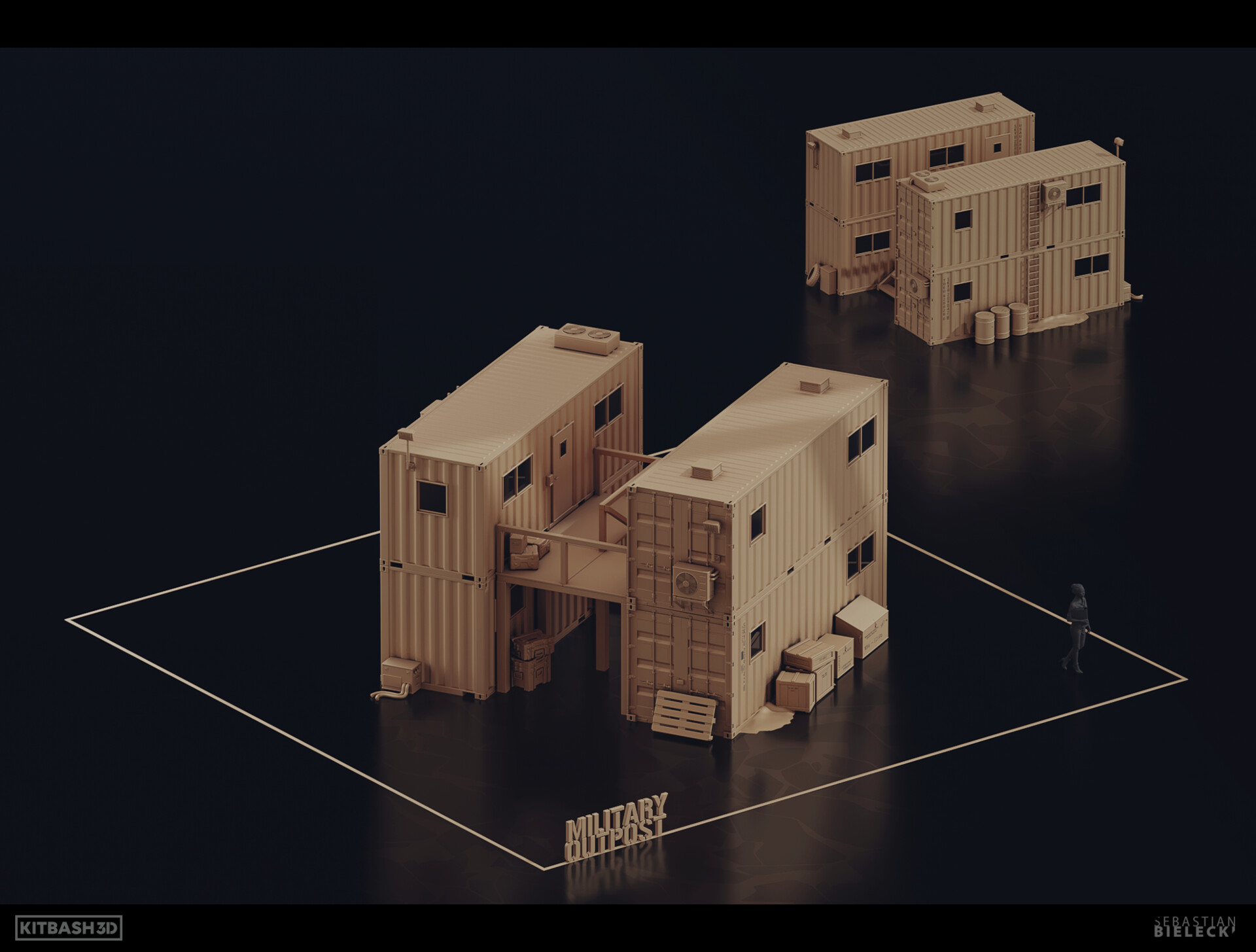 Sebastian Bielecki - Military Outpost Kitbash3D Set