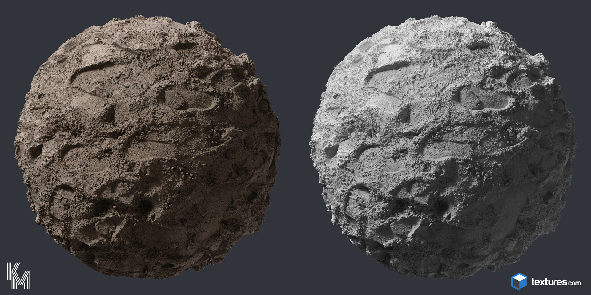 3D Scanned Textures - Sand Footprints Material | Photoscanned ...