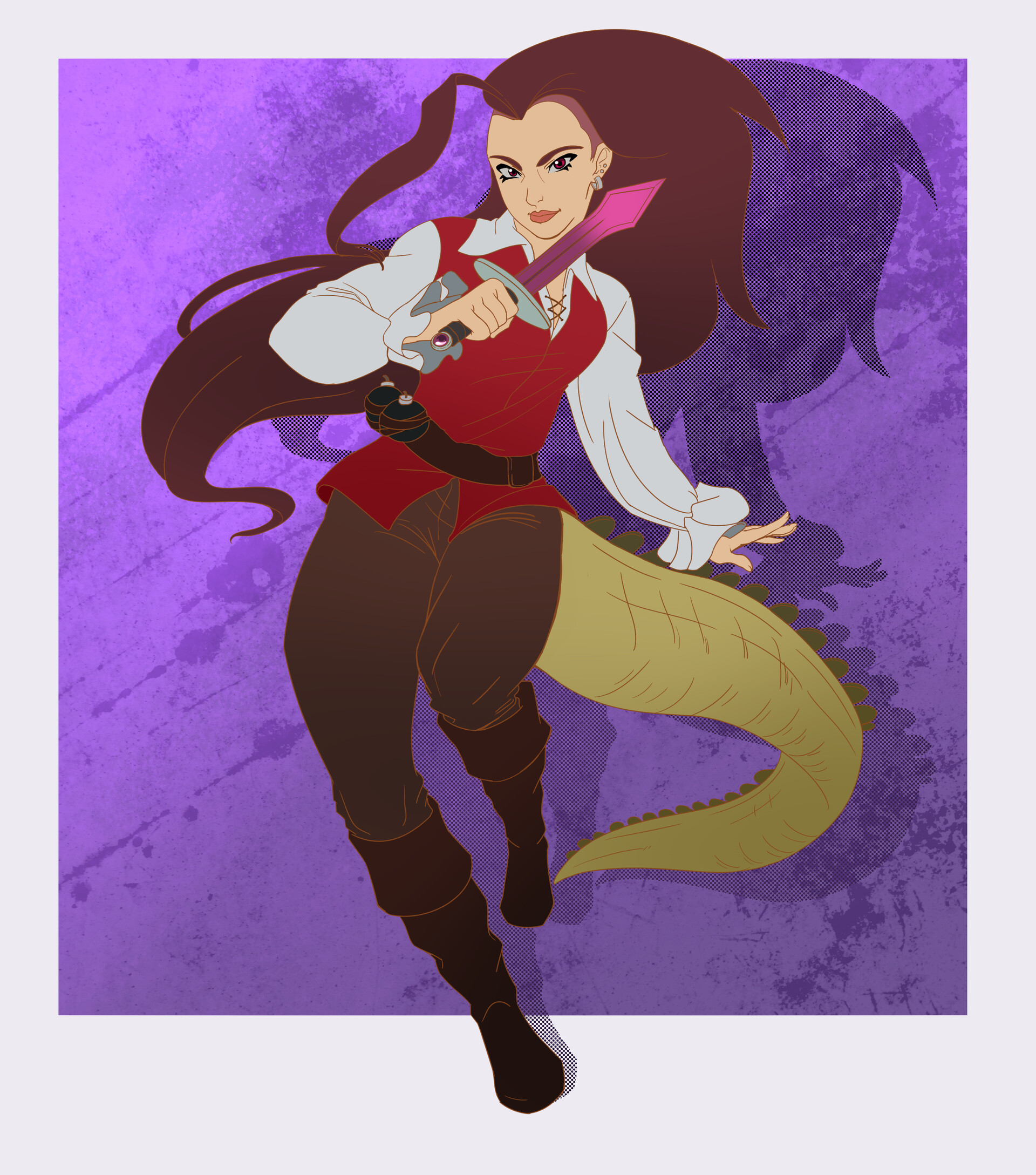 ArtStation - .: Commission : Pirate crocodile lady