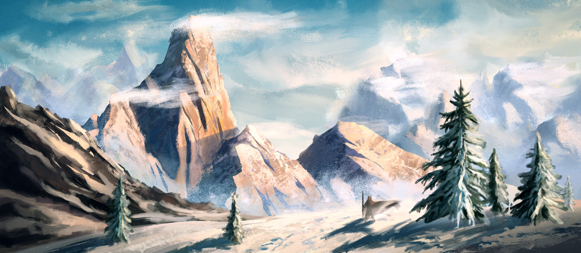 ArtStation - Mountain sketch concept