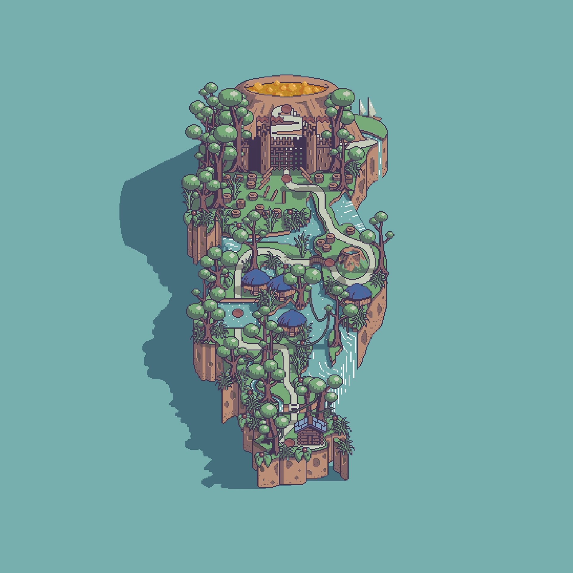 ArtStation - Pixel island (Mario inspired)