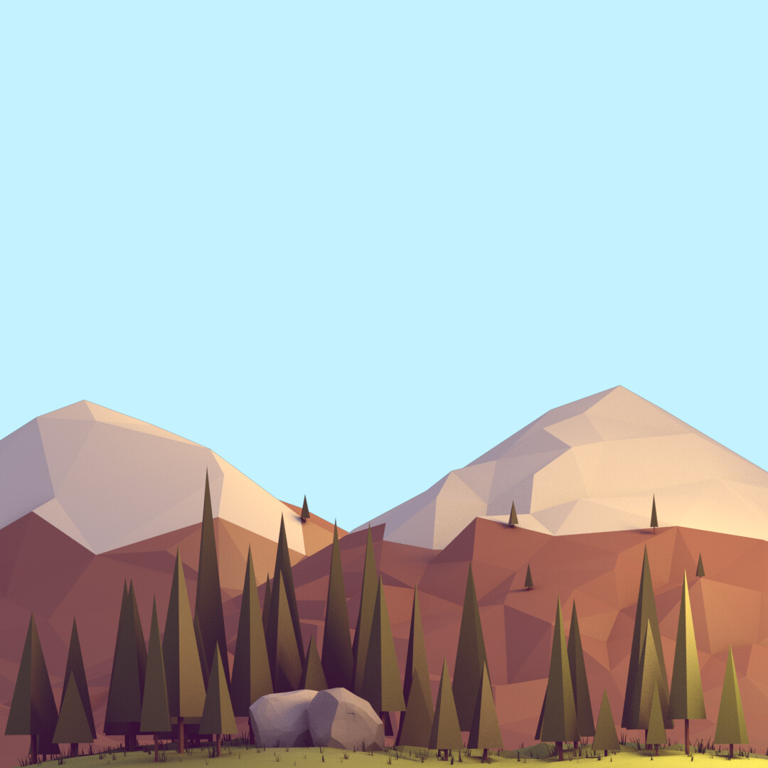ArtStation - Low poly mountains