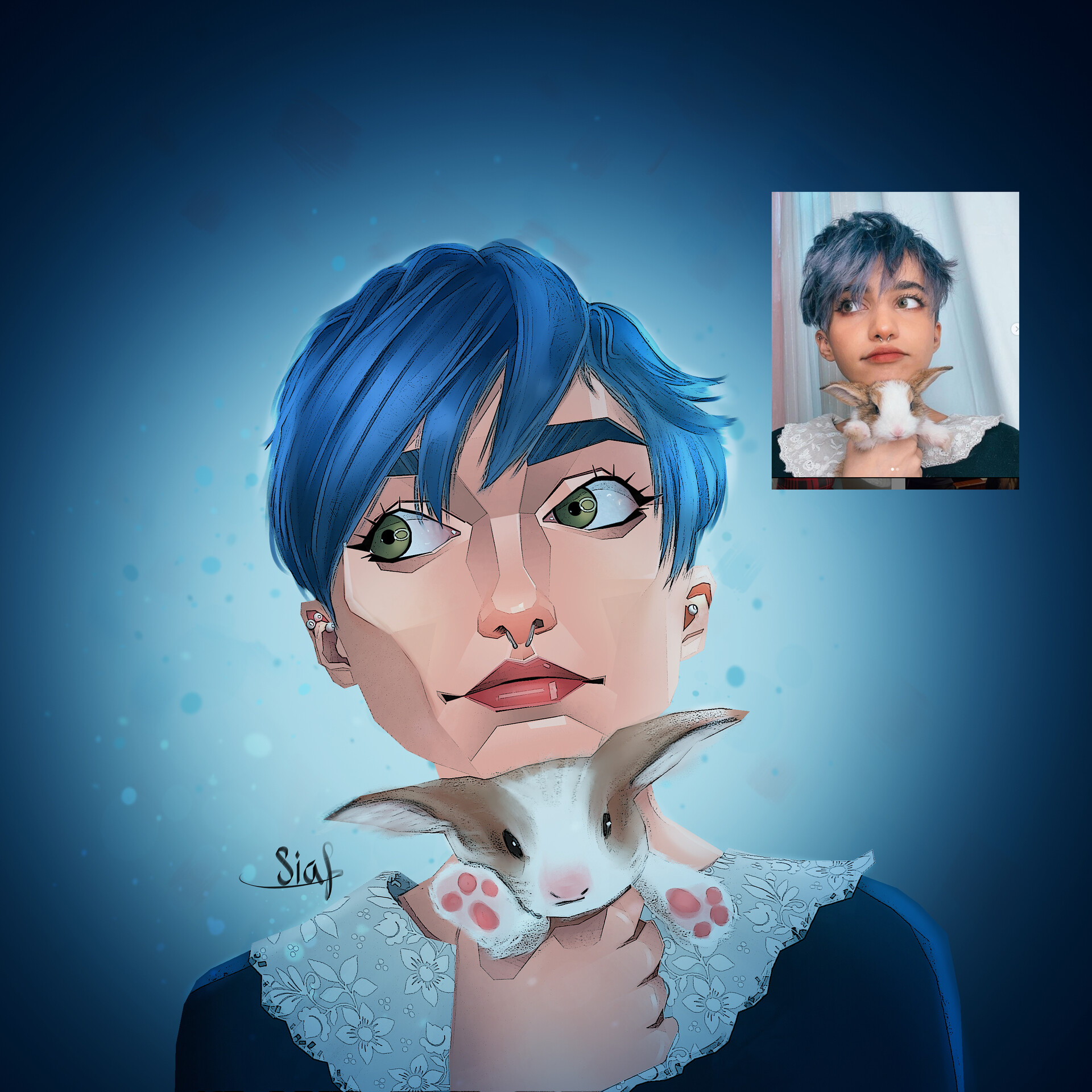 ArtStation - blue Portrait
