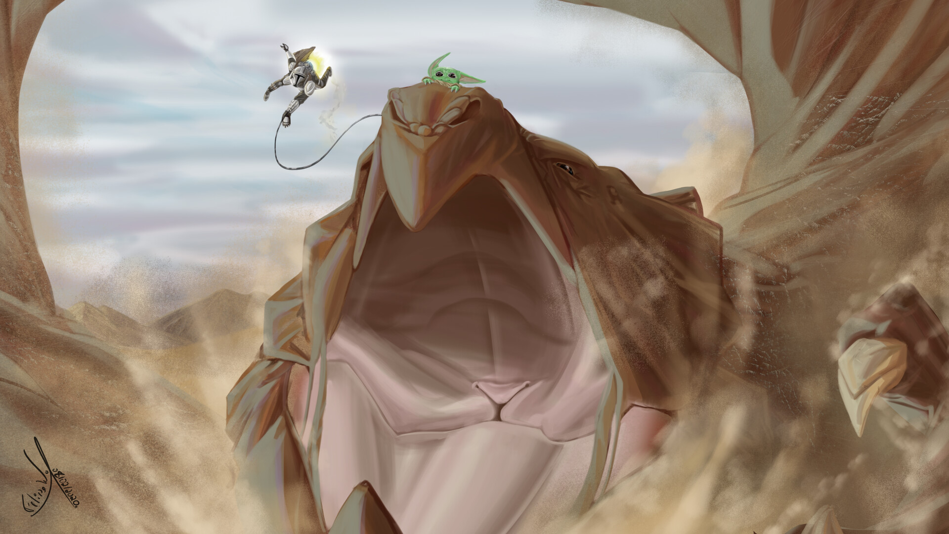 ArtStation - Mando And Baby Yoda