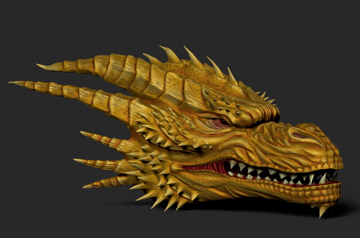 ArtStation - King Ghidorah head study
