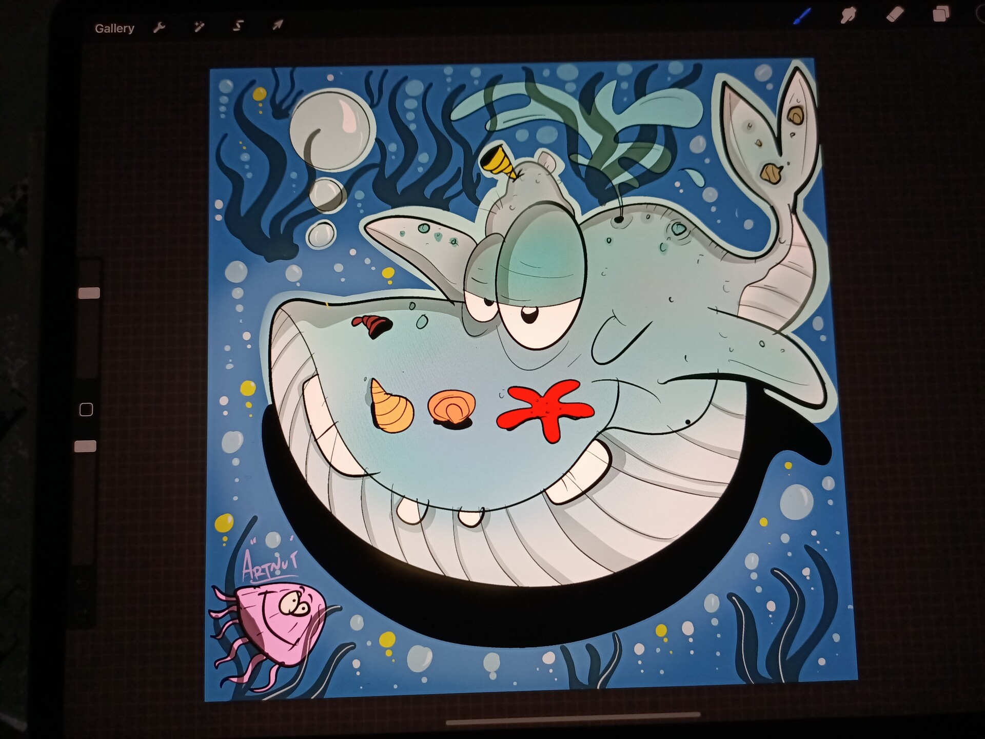 ArtStation - Cartoon illustration whale