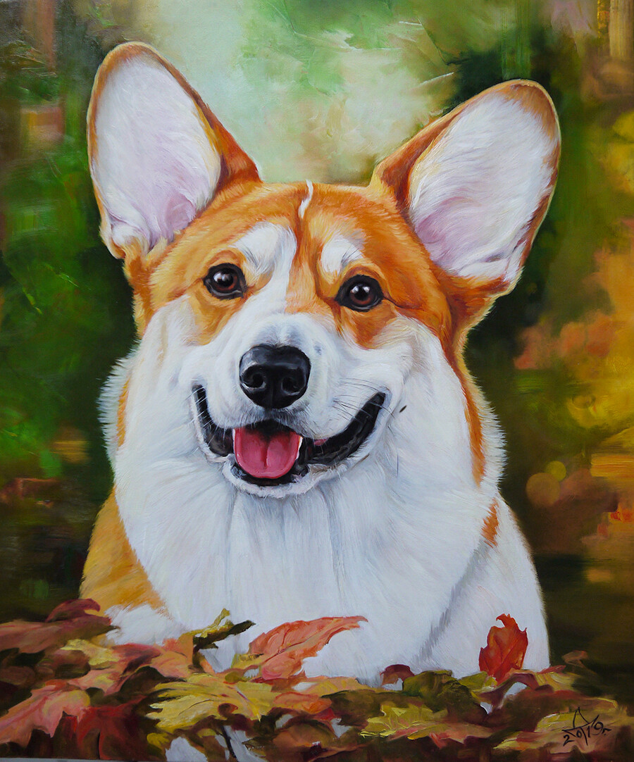 ArtStation - Portrait of a corgi