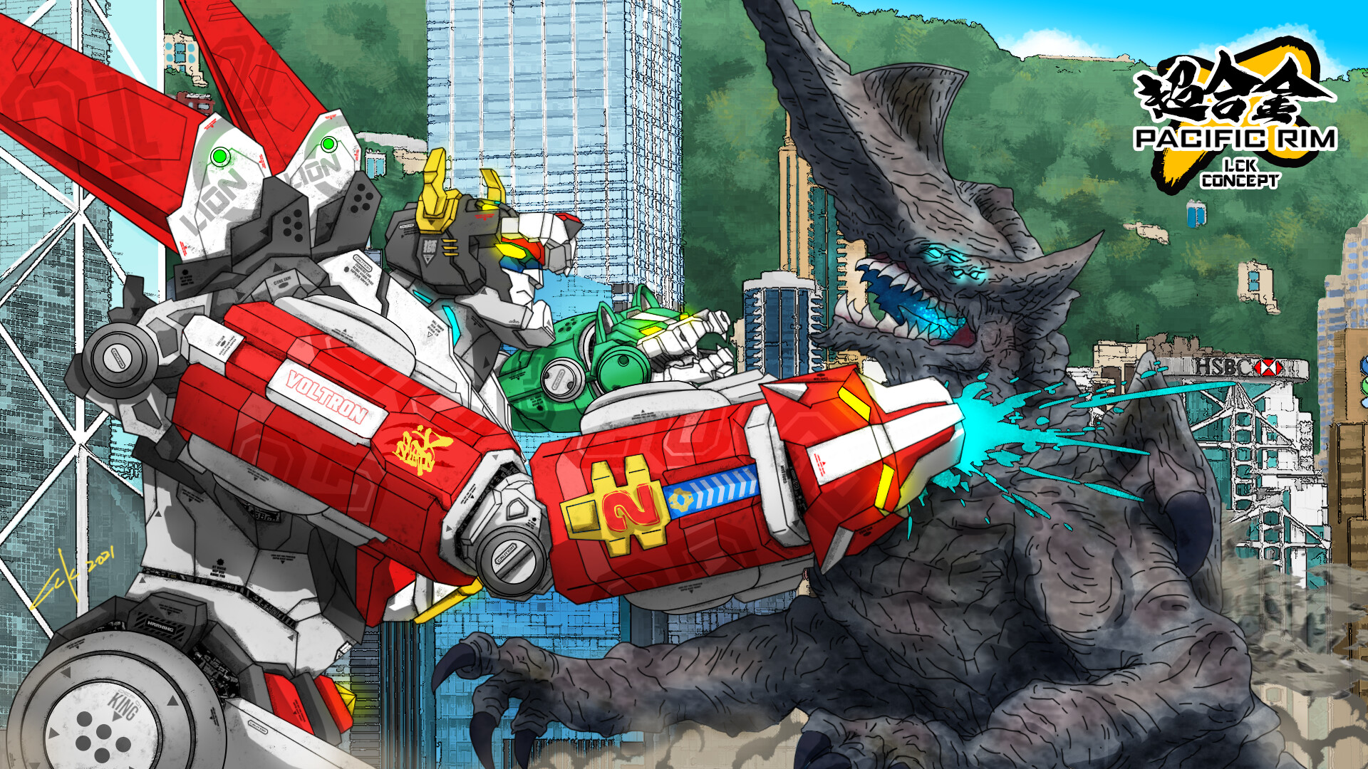 ArtStation - Pacific Rim X Voltron X Hong Kong Battle