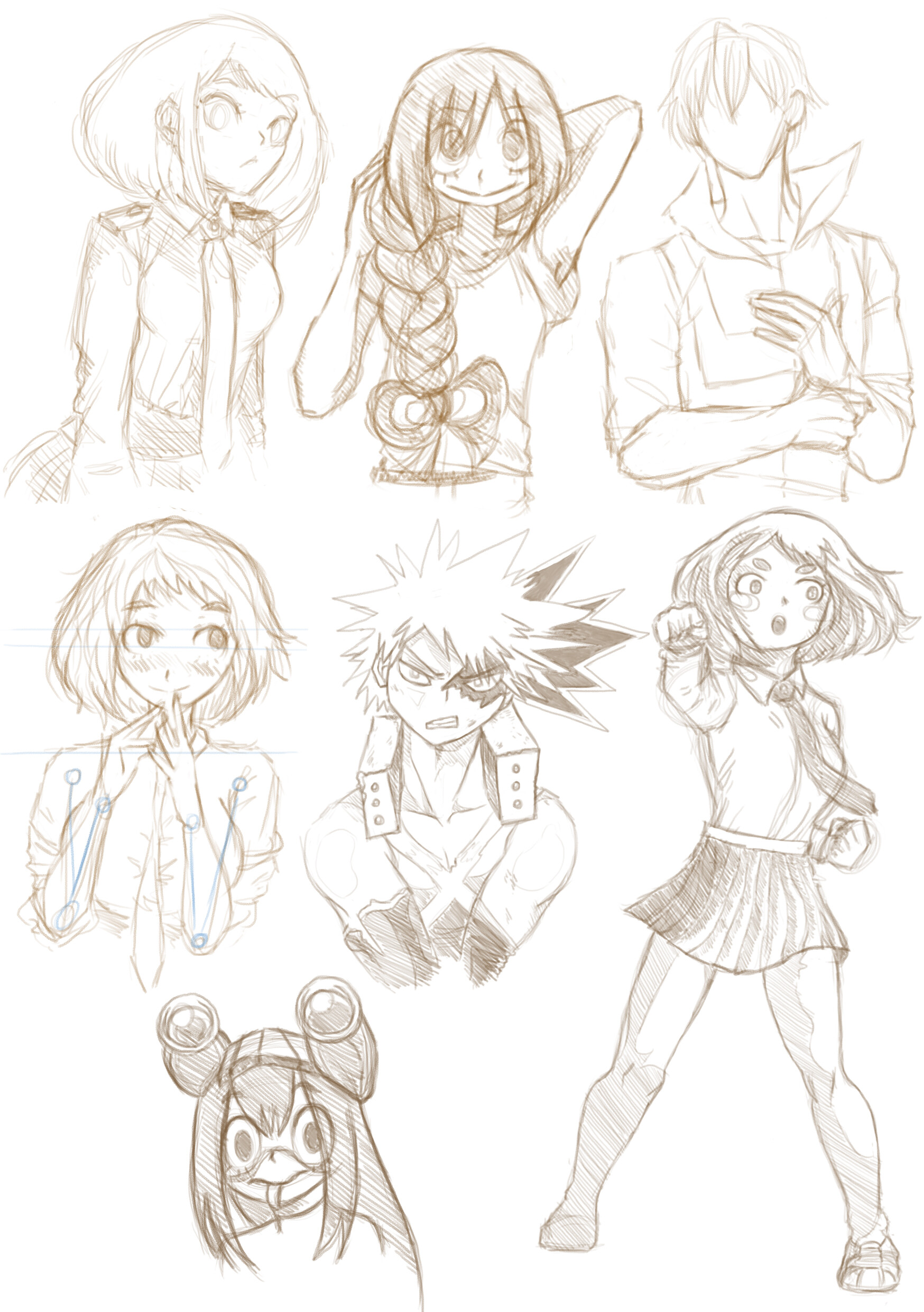 ArtStation - My Hero Academia sketches