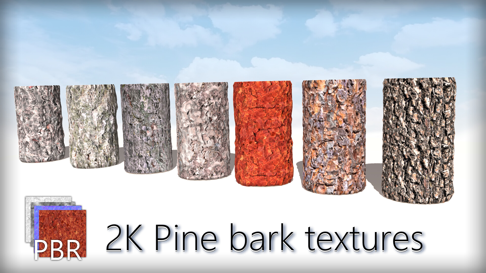 ArtStation - Pine Trees Bark PBR 2k tile textures wood materials Texture