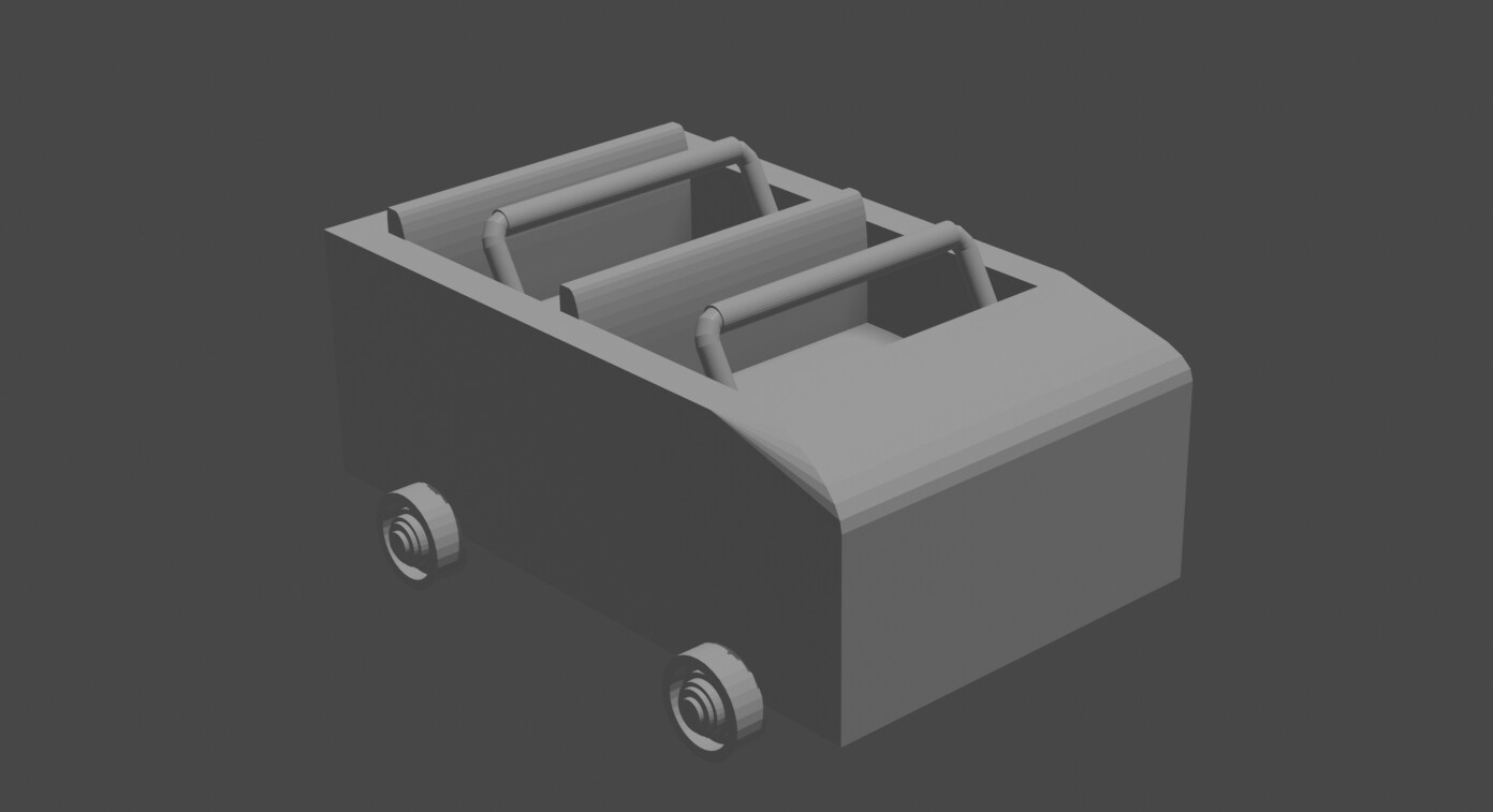 ArtStation - Coaster Cart - Untextured