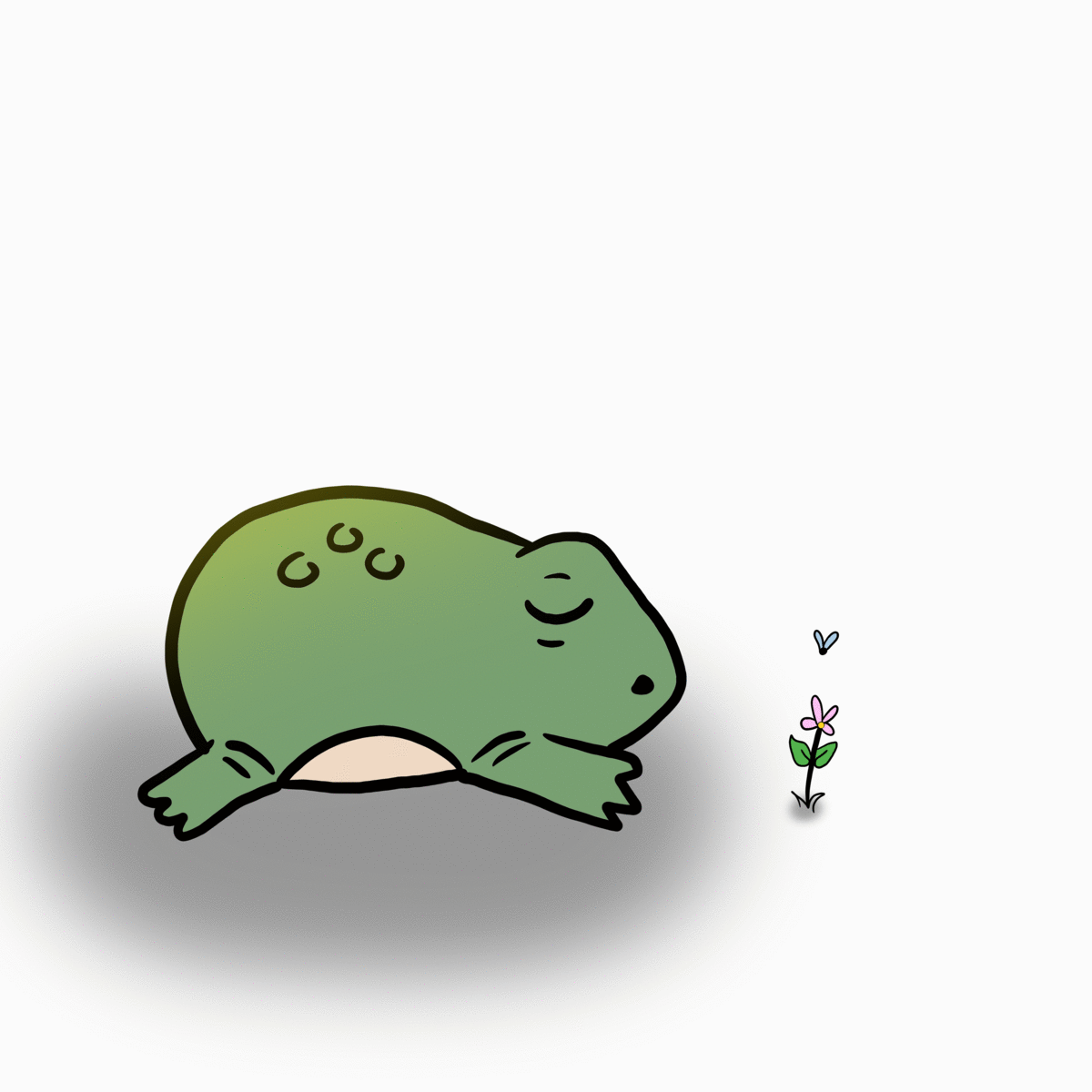 Sleeping Frog Cartoon