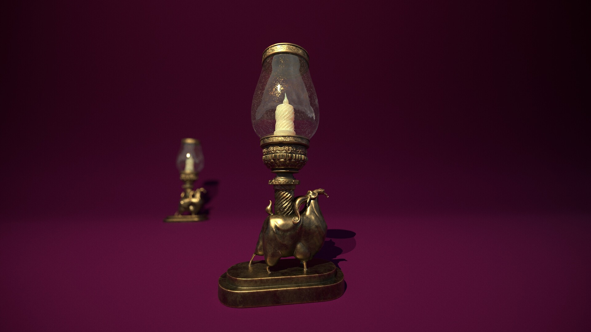 ArtStation - vintage Mountain goats lamp