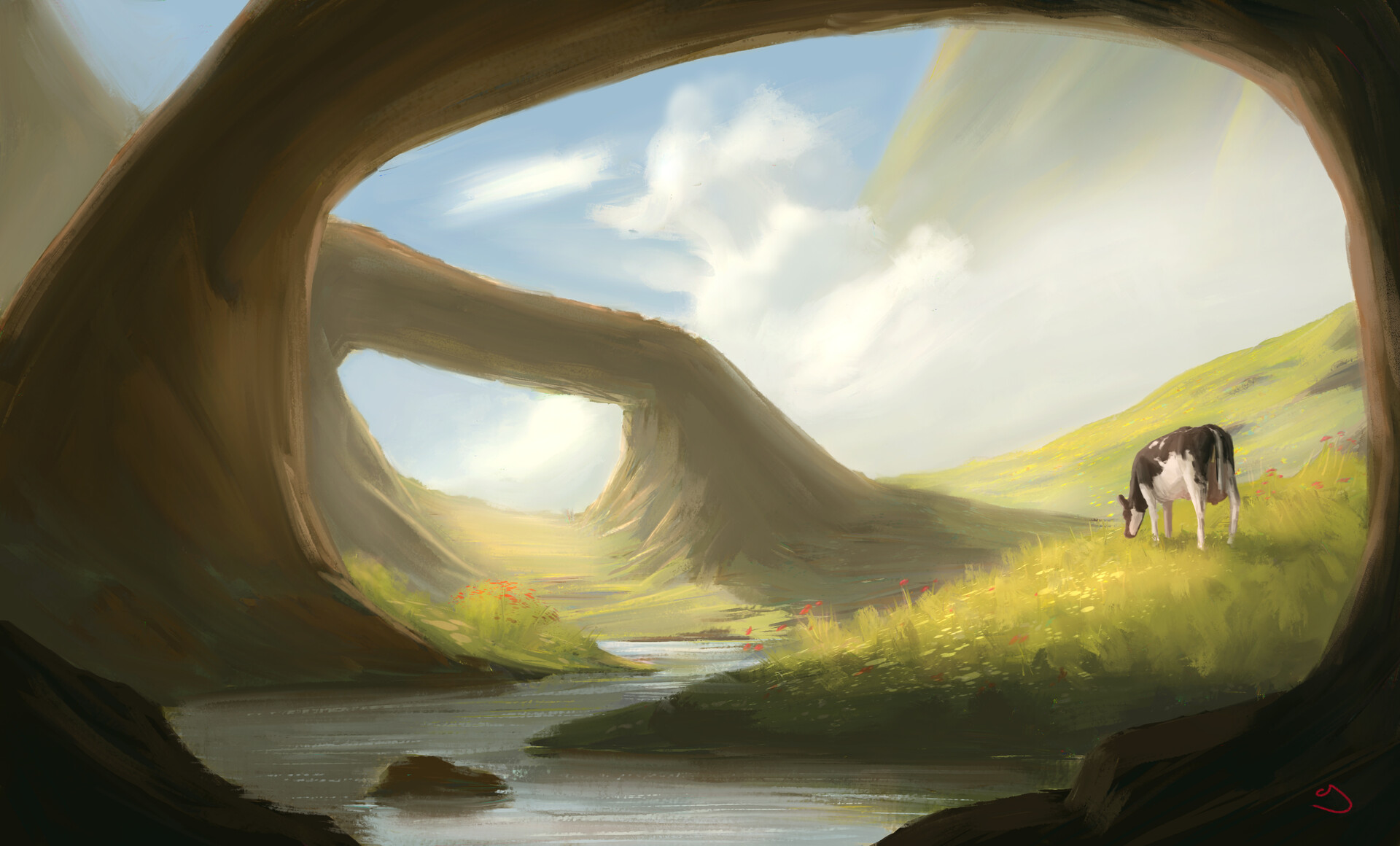 ArtStation - Idyllic Landscape for Cow