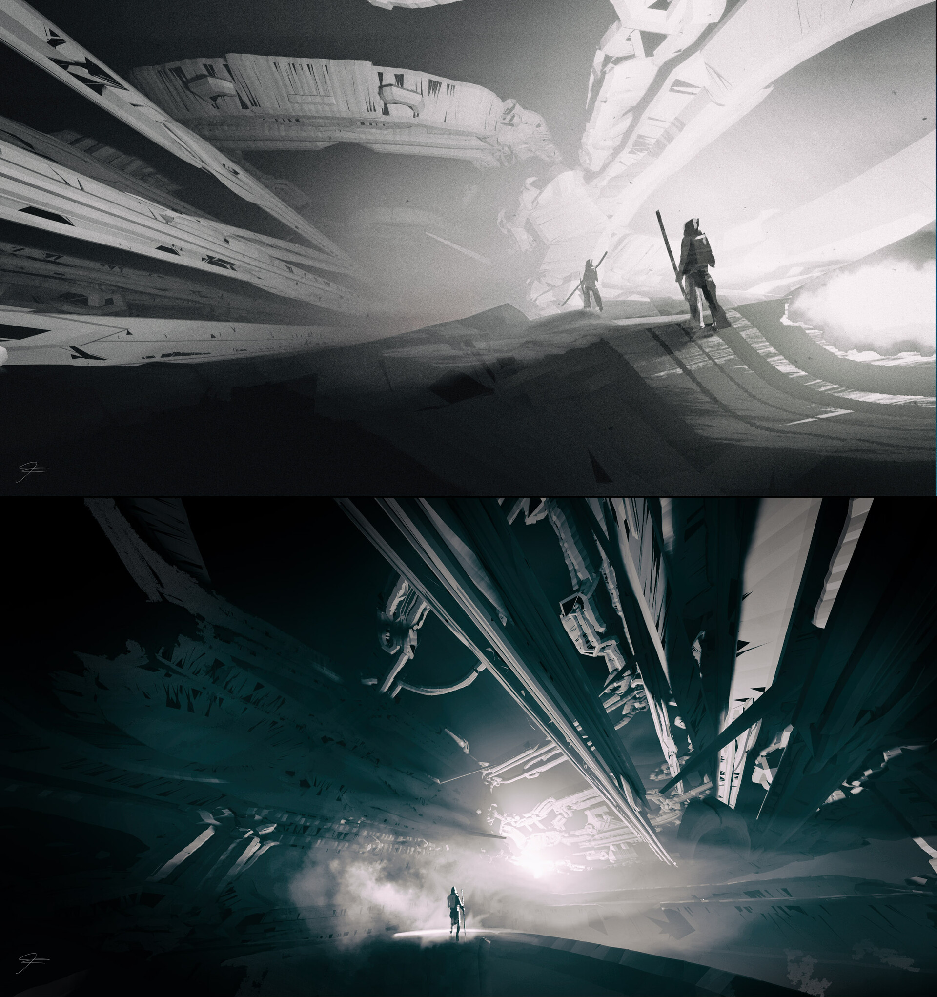 ArtStation - Alien Base sploration fast sketches