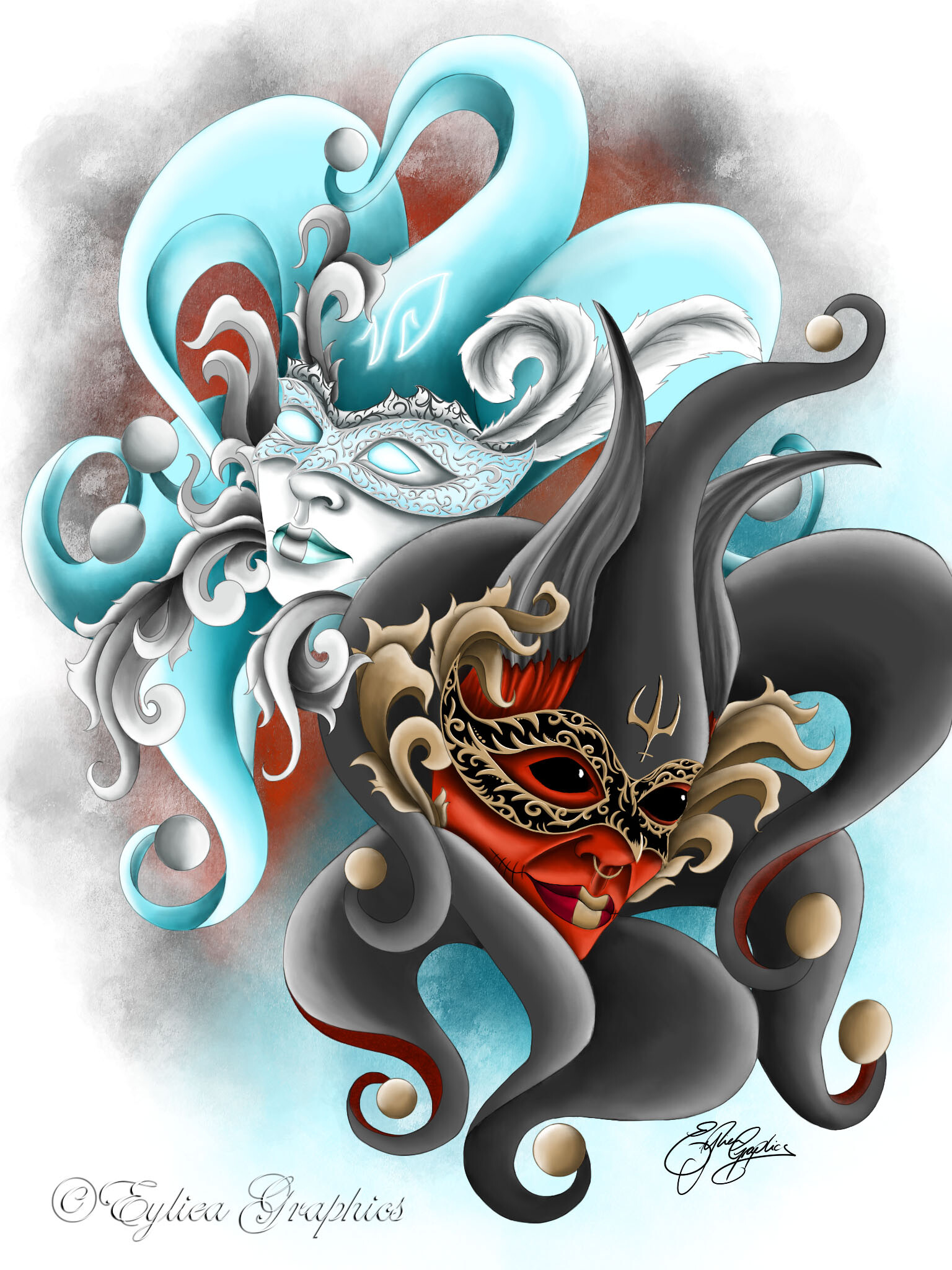 Eyliea Graphics - Angel and Demon Masks - Personal