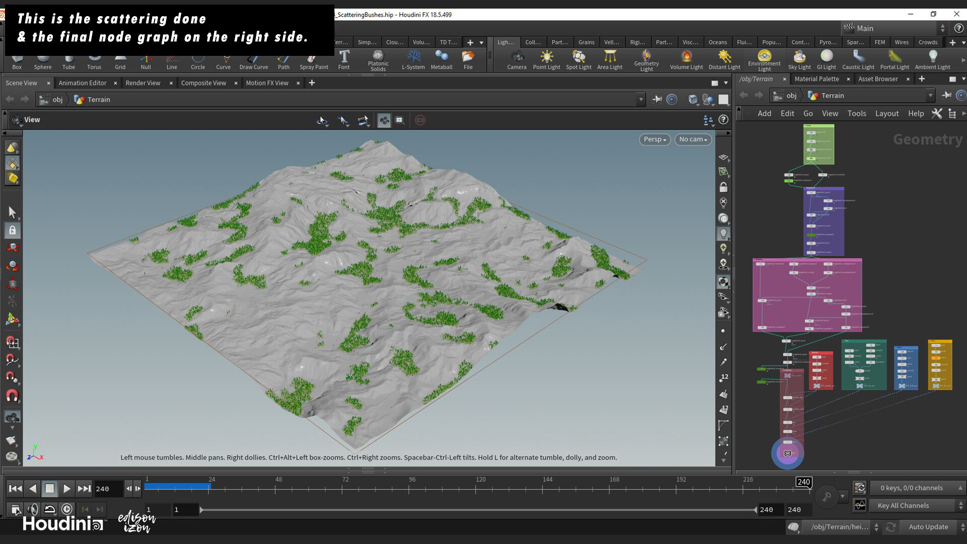 Edison - Creating Terrain, Masks, and Scattering Proxy in Houdini ...