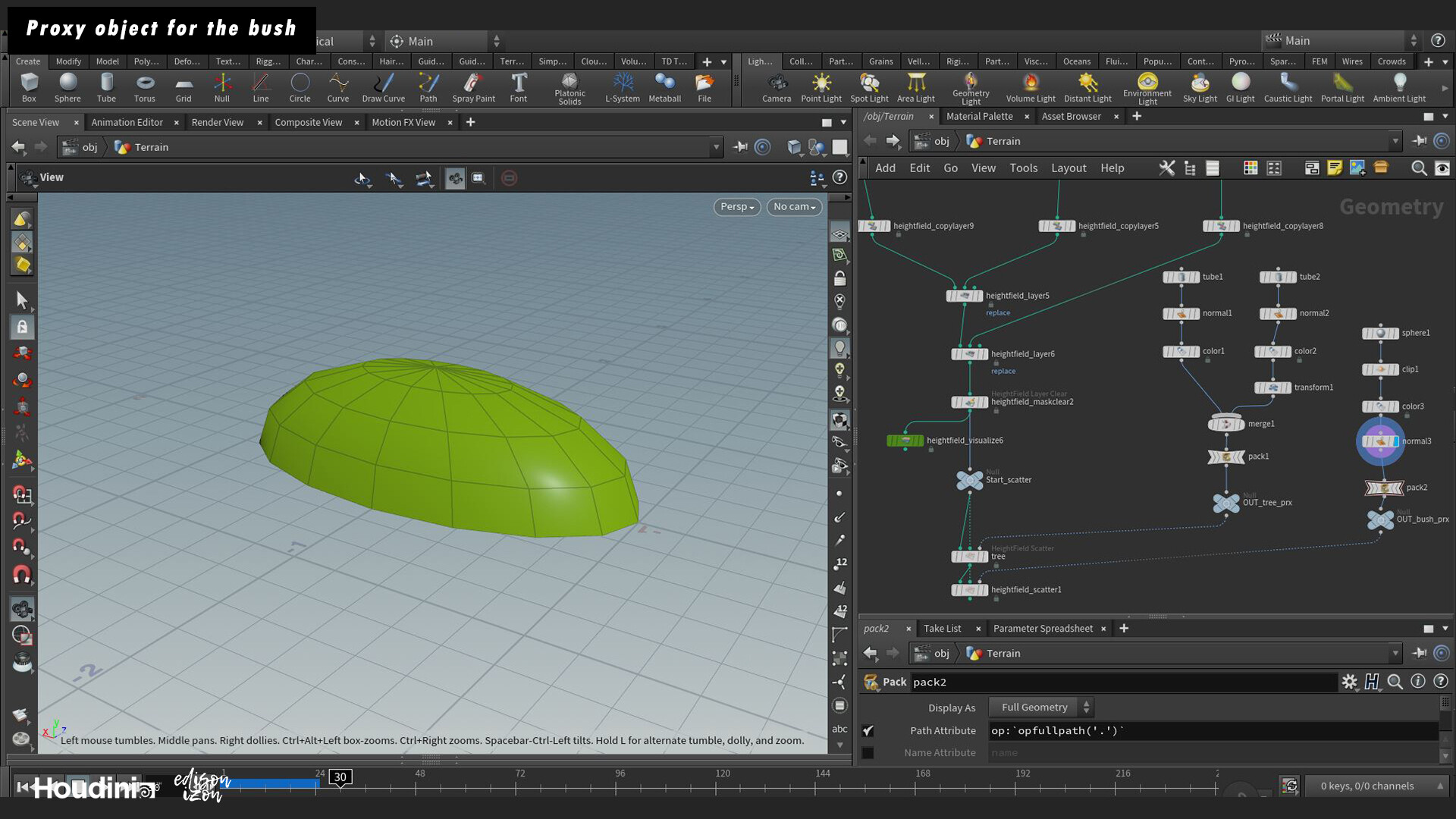 Edison - Creating Terrain, Masks, and Scattering Proxy in Houdini ...