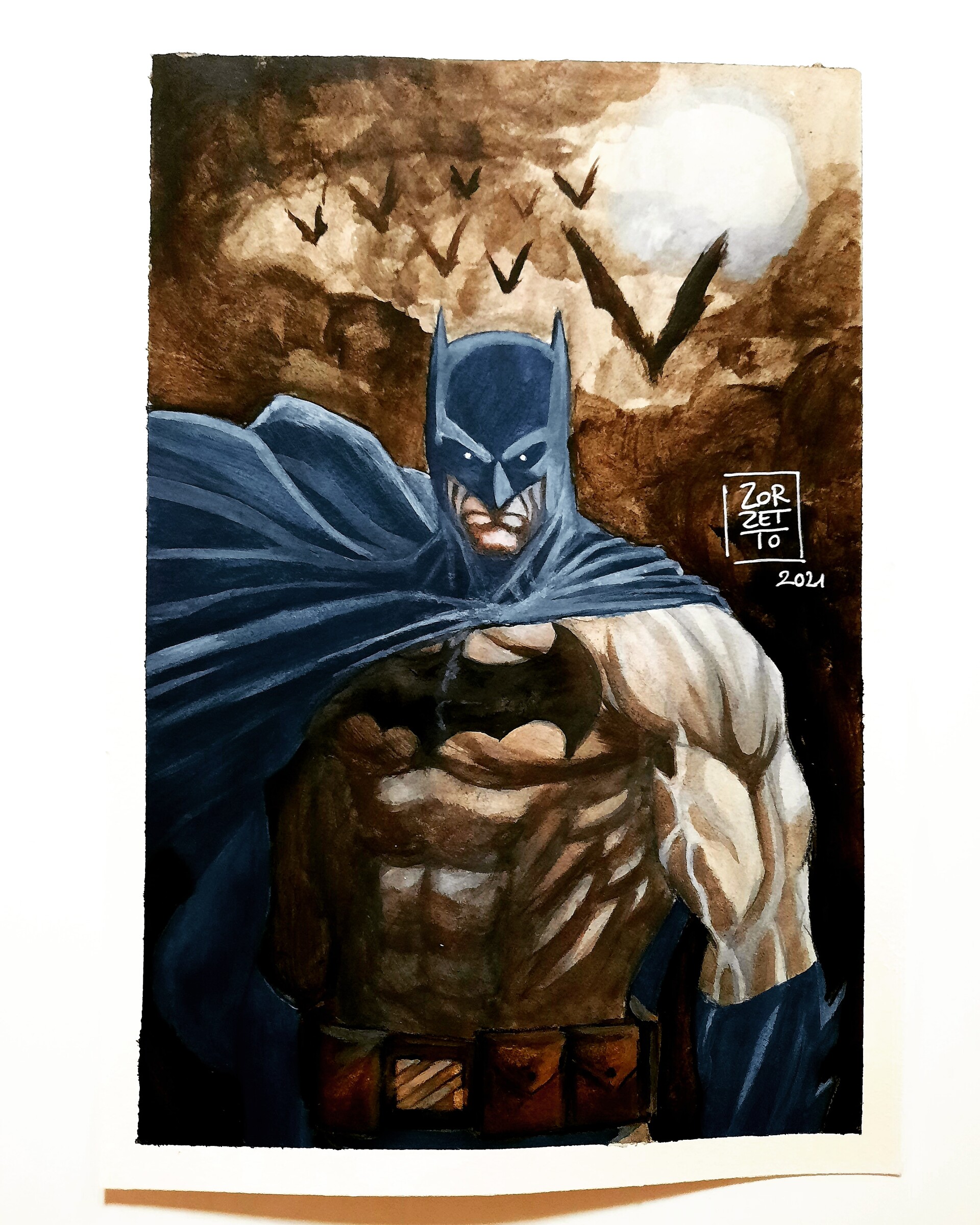ArtStation - Batman, acrylic on paper