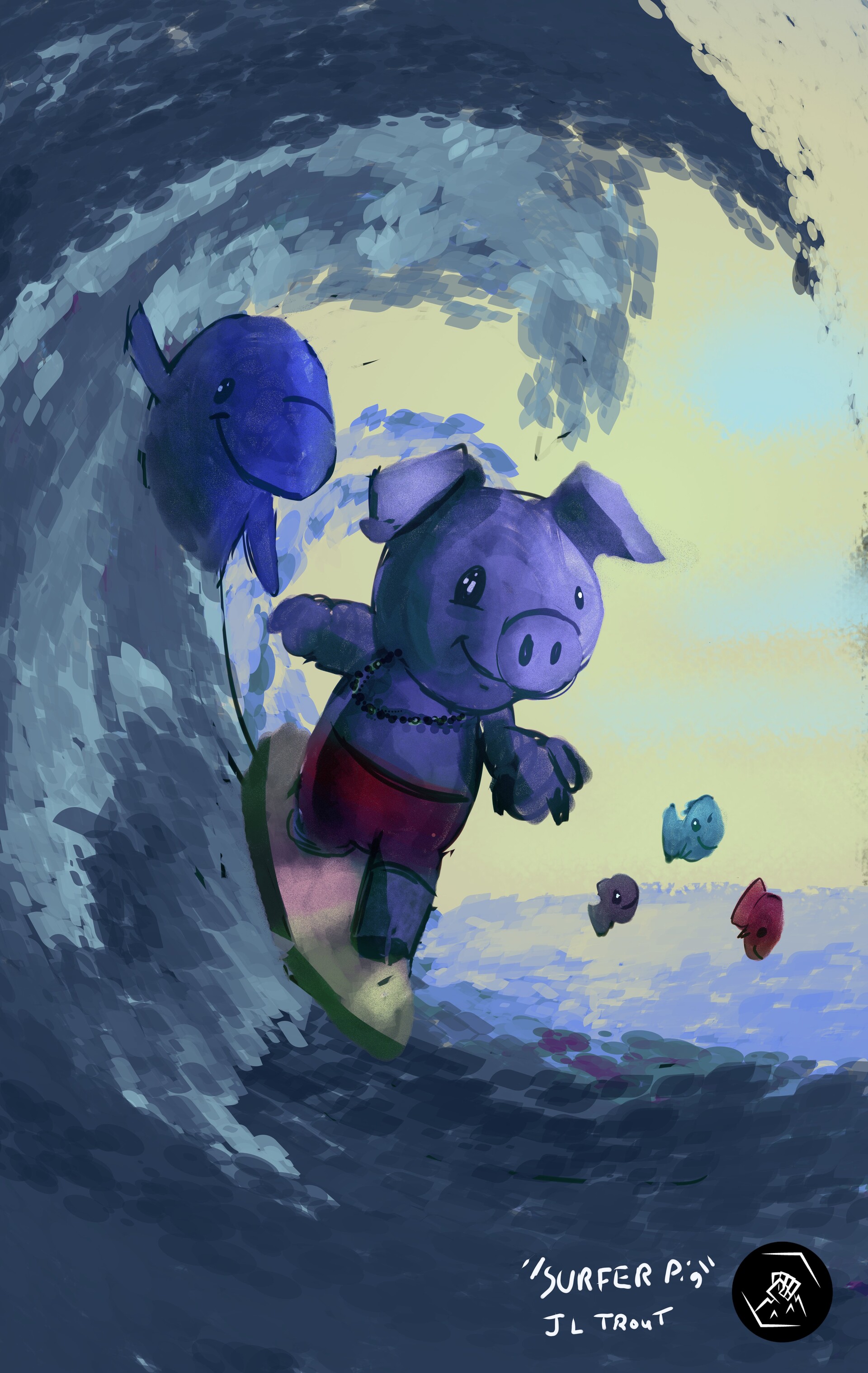 ArtStation - Surfer Pig
