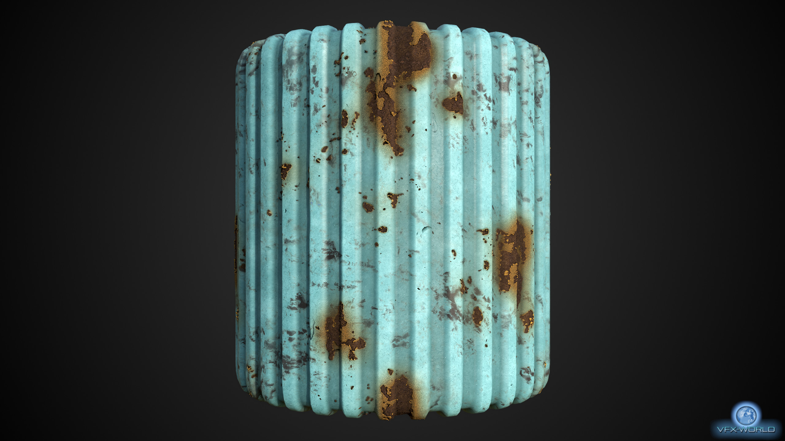 Daniel Badtke - Worn Rusty Metal Container with Peeling Paint PBR ...