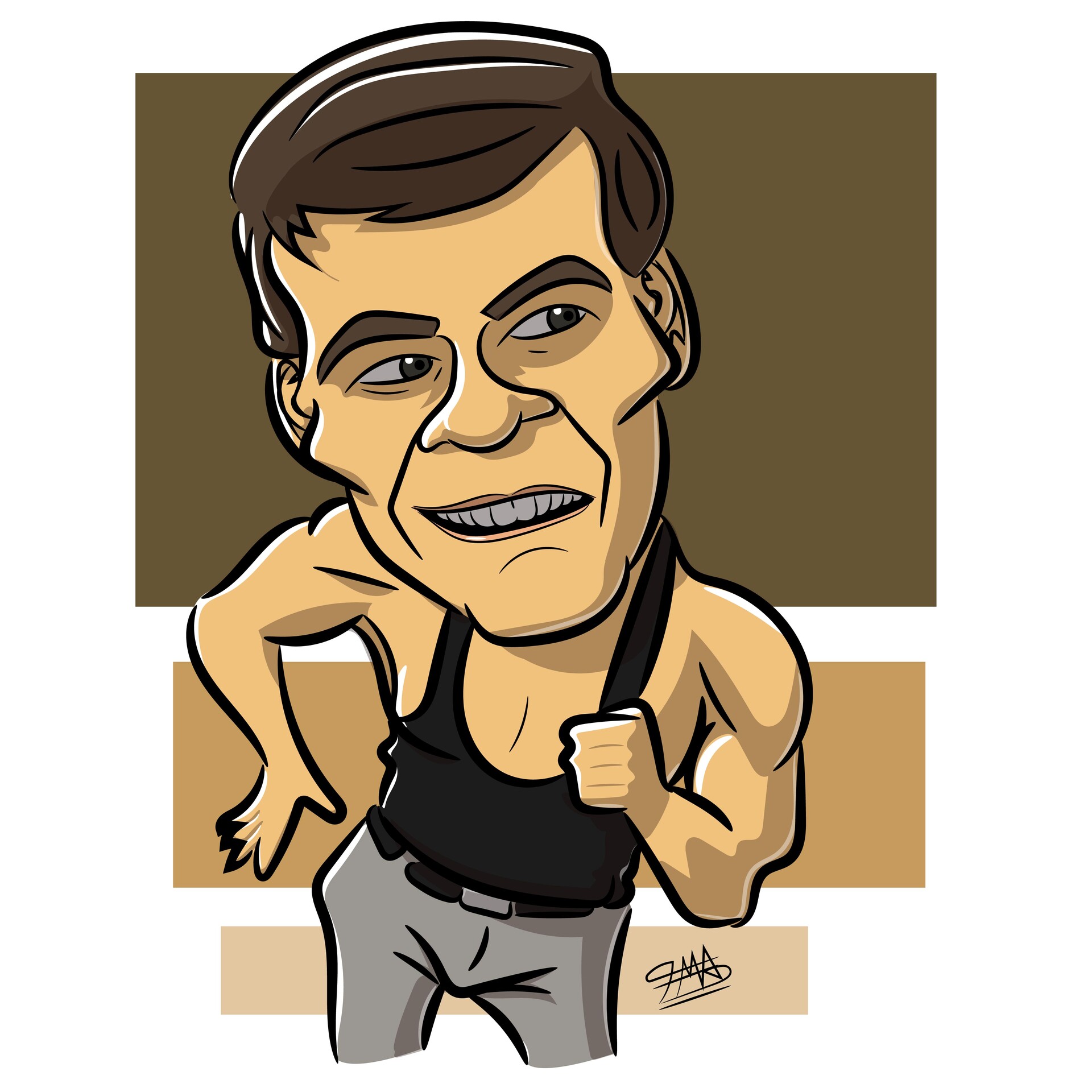 how to draw jean claude van damme