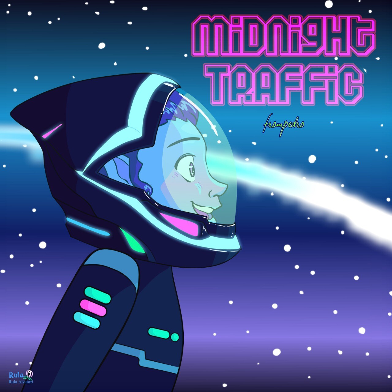 ArtStation - Album Cover midnight traffic music by @frompedro